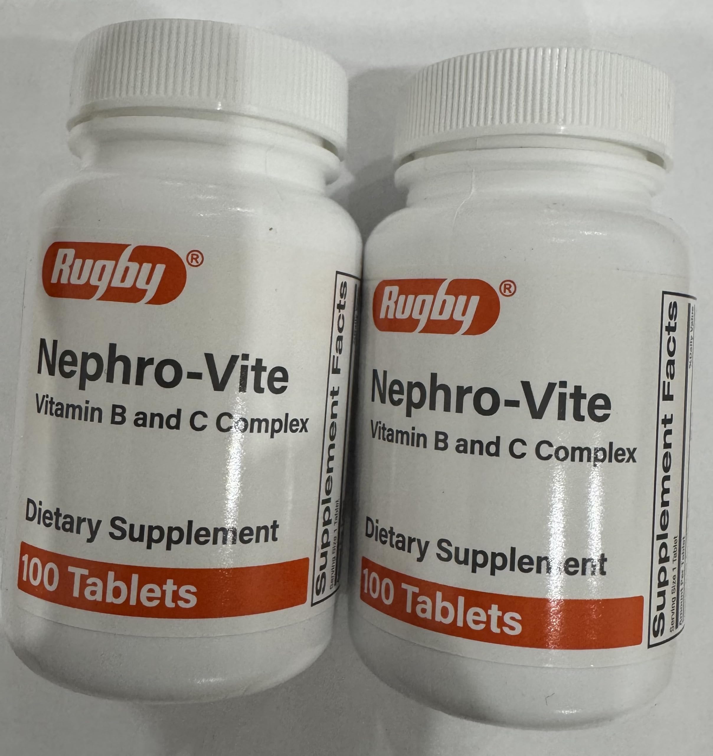 Amazon.com: Rugby Nephro-Vite Vitamin B and C Complex Dietary Supplement, 100 Tablets Each (Pack ...