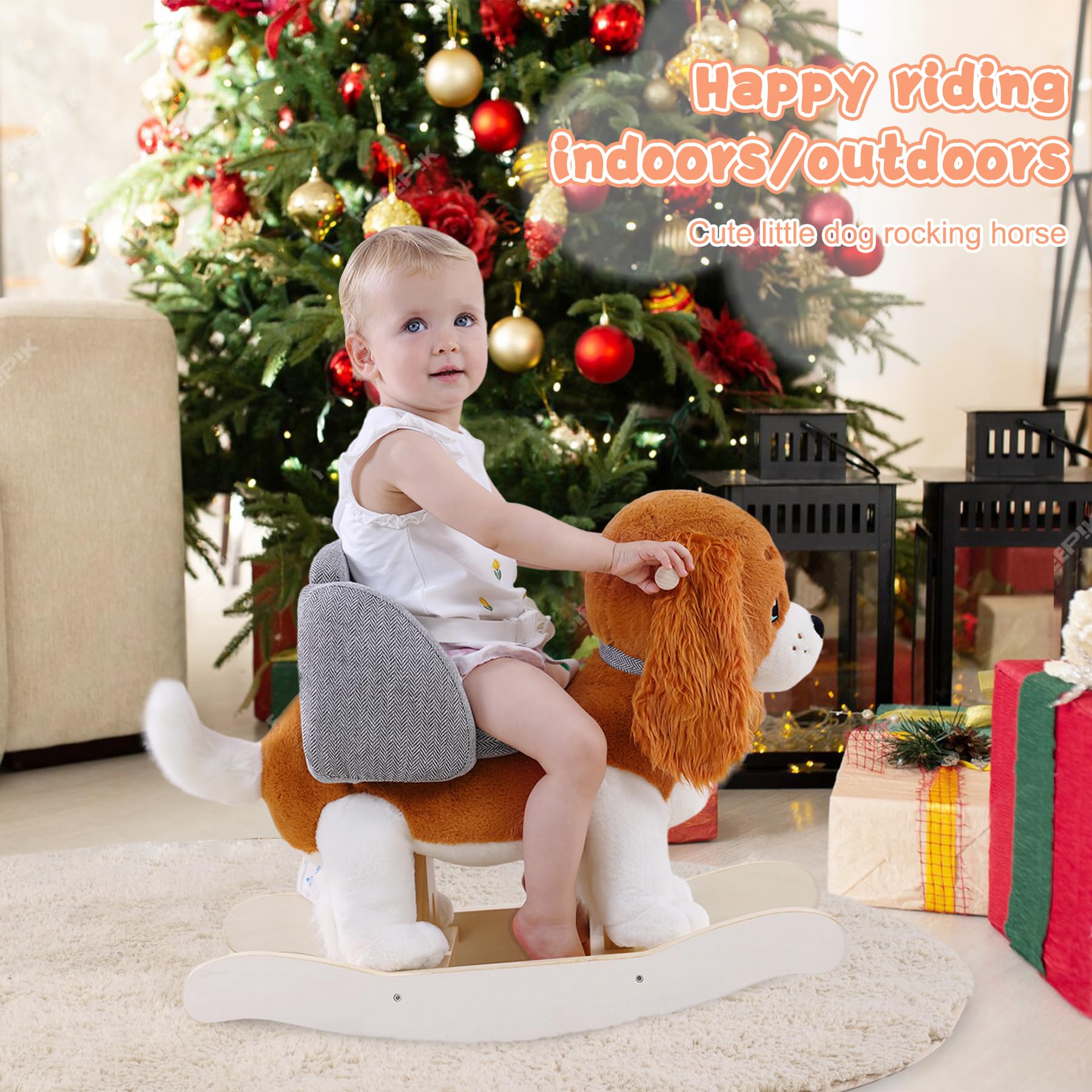 Snapklik.com : Labebe Child Rocking Horse Toy, Stuffed Animal Rocker ...