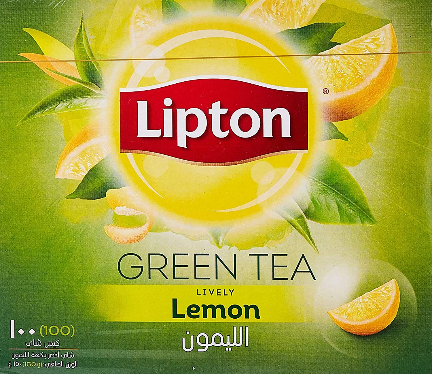 Buy Lipton Green Tea With Lively Lemon Flavour 100 Tea Bags (Made In ...