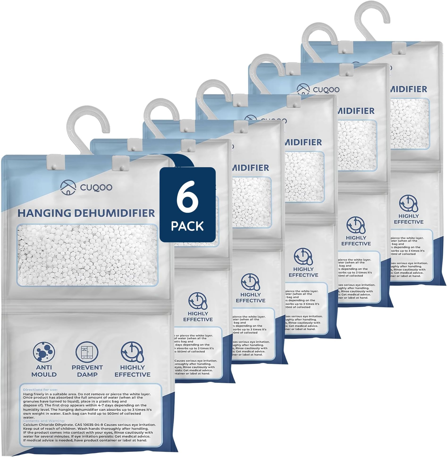 UTTAM Wardrobe Dehumidifier Hanging Bags Bulk Pack, Condensation ...