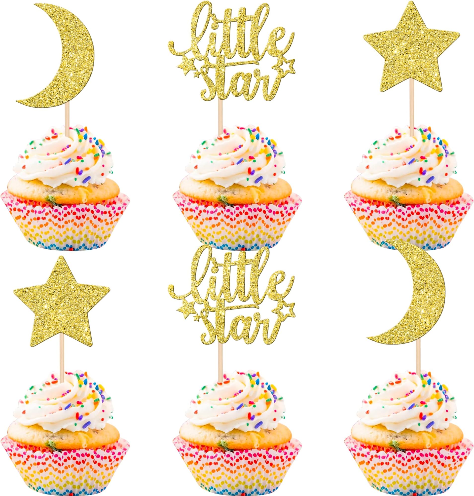 Amazon.com: Arthsdite 24Pcs We Can Bearly Wait Cupcake Toppers Balloon ...