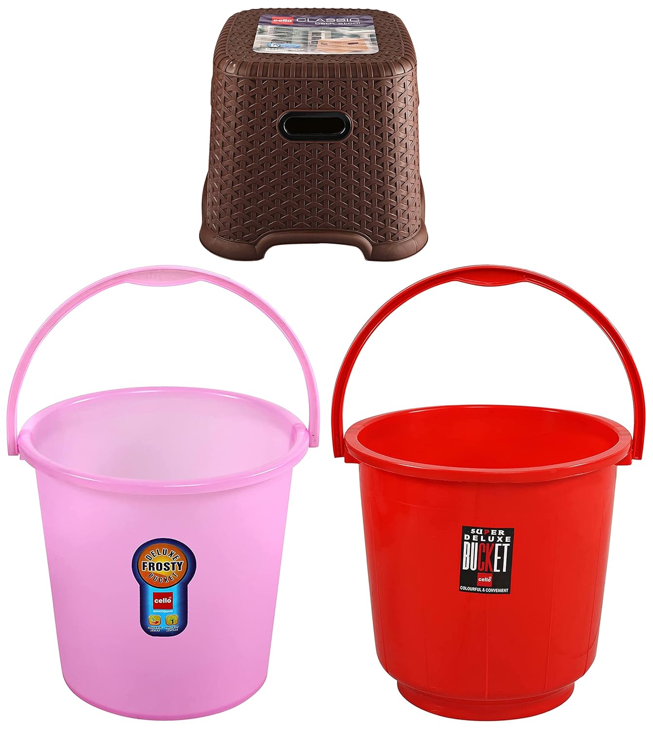 Cello Classic Perfect Posture Plastic Stool, Small, Brown&Cello Plastic ...