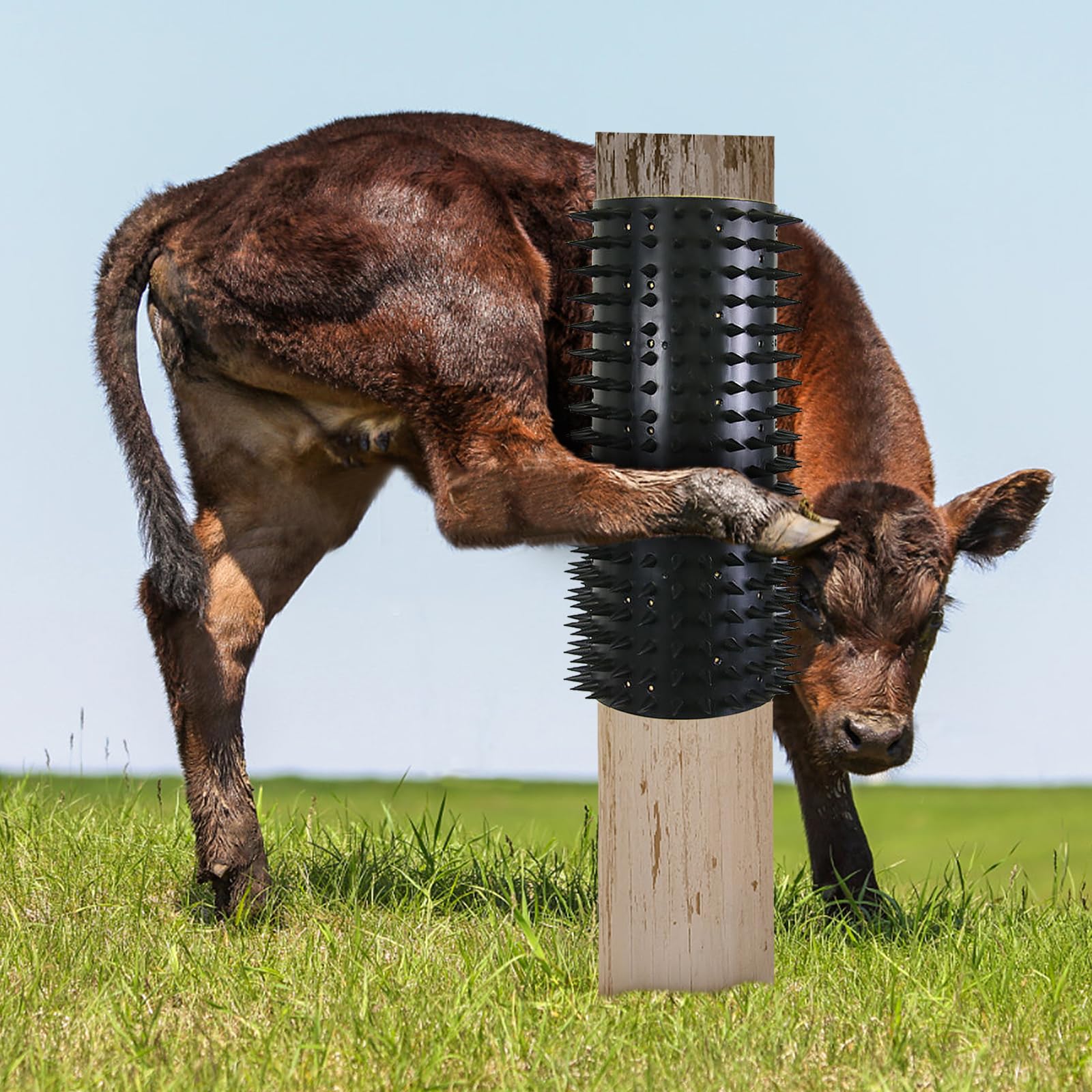 Horse Massage Brush,2PCS Cattle Scratching Post with 40 Screws,Soft ...