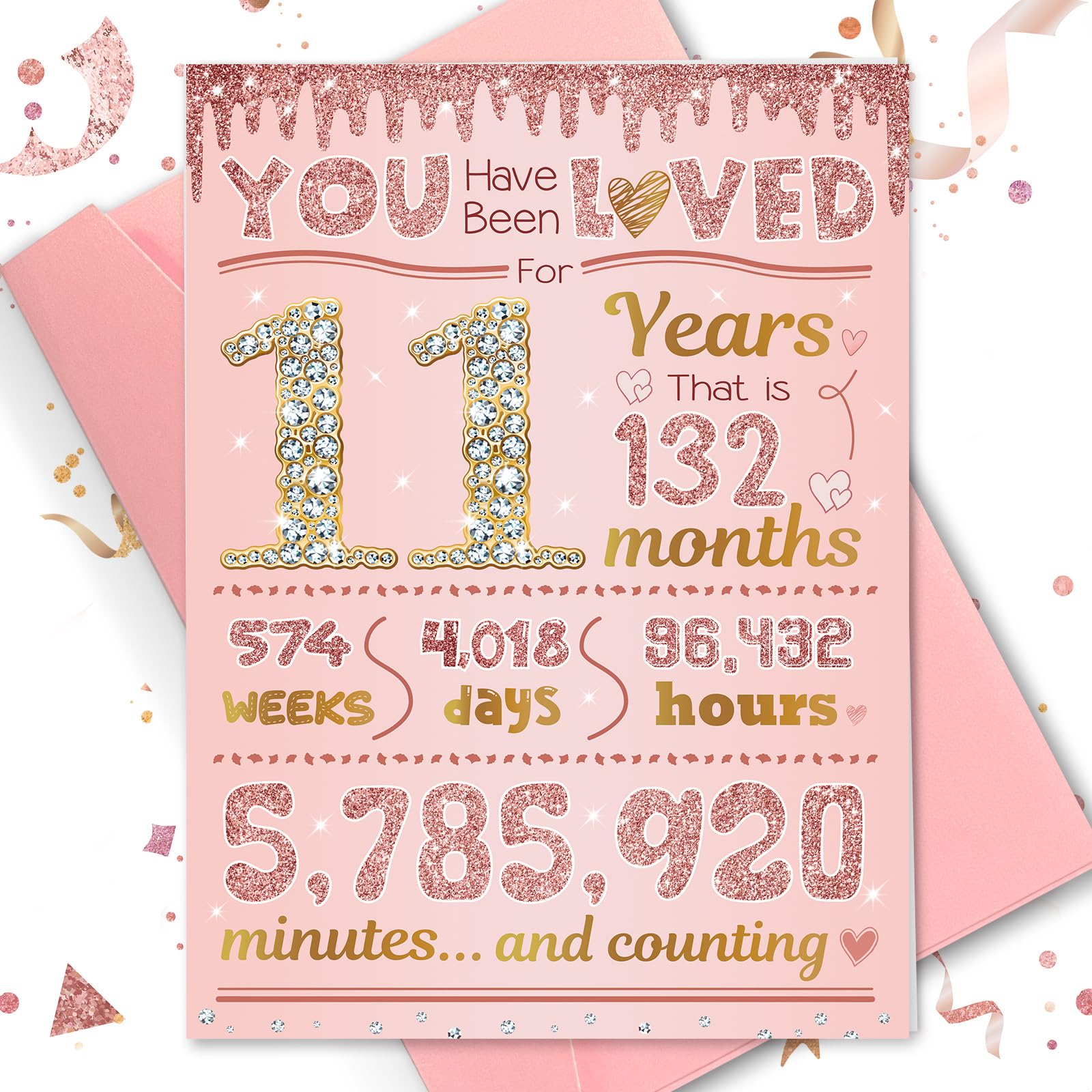 Amazon.com : TSVATE 11 Year Old Girl Birthday Gifts 11th Birthday Card ...