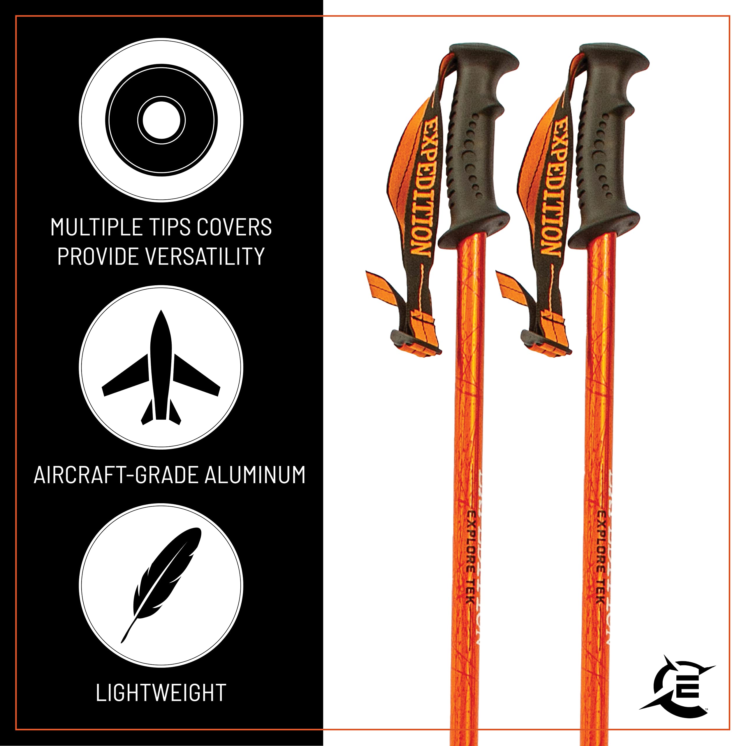 Snapklik.com : Explore Tek Aluminum Anti-Shock Twist Lock Trekking Poles