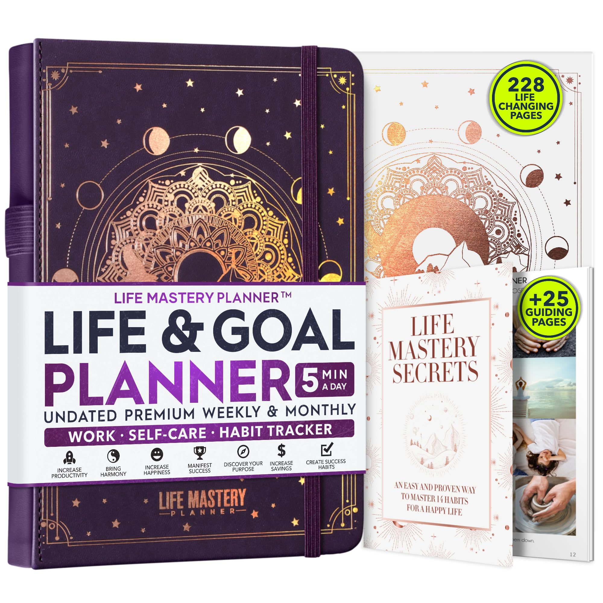 Life Mastery Planner - A 12 Month Journey to Crush Your Goals, Increase ...