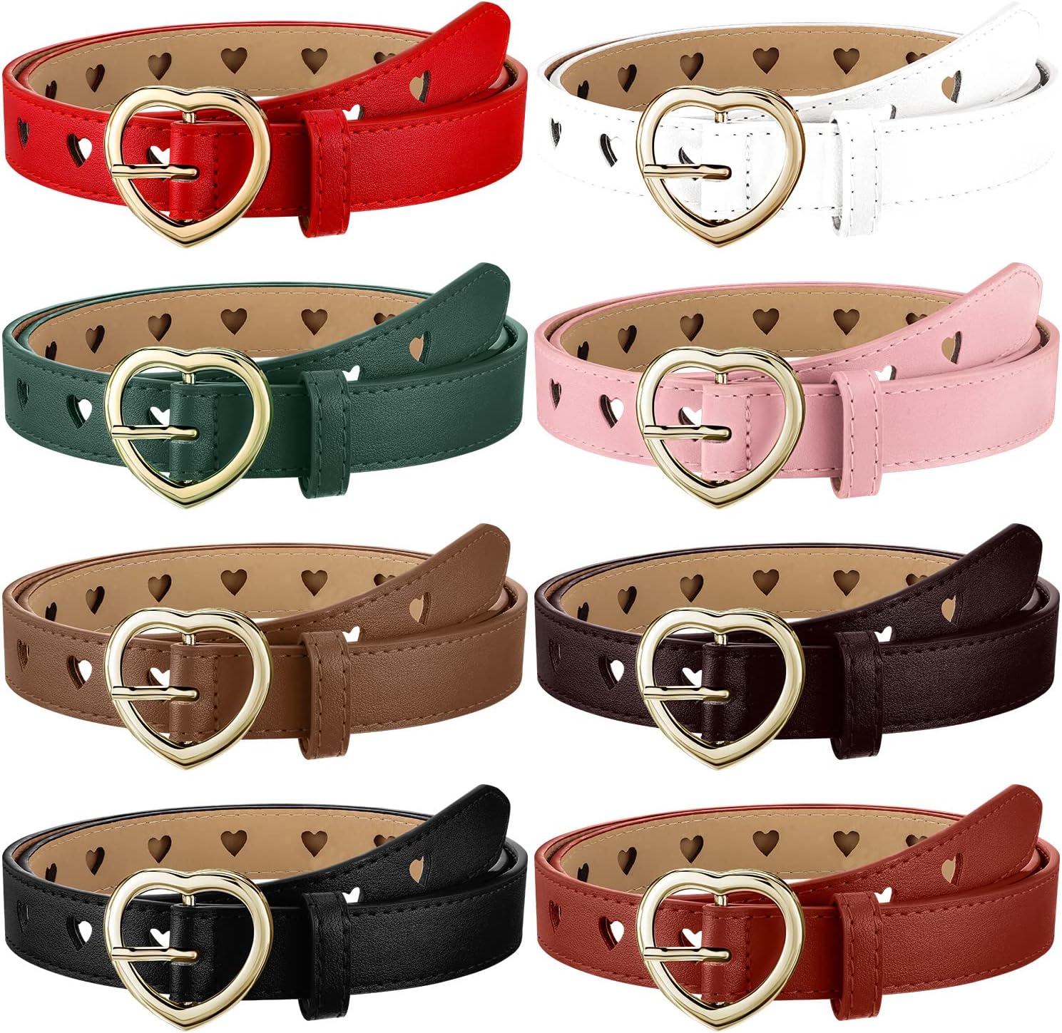 Amazon.com: Hicarer 8 Pcs Girls Belt Size 8-15 Kids Waist Belt Hollow ...