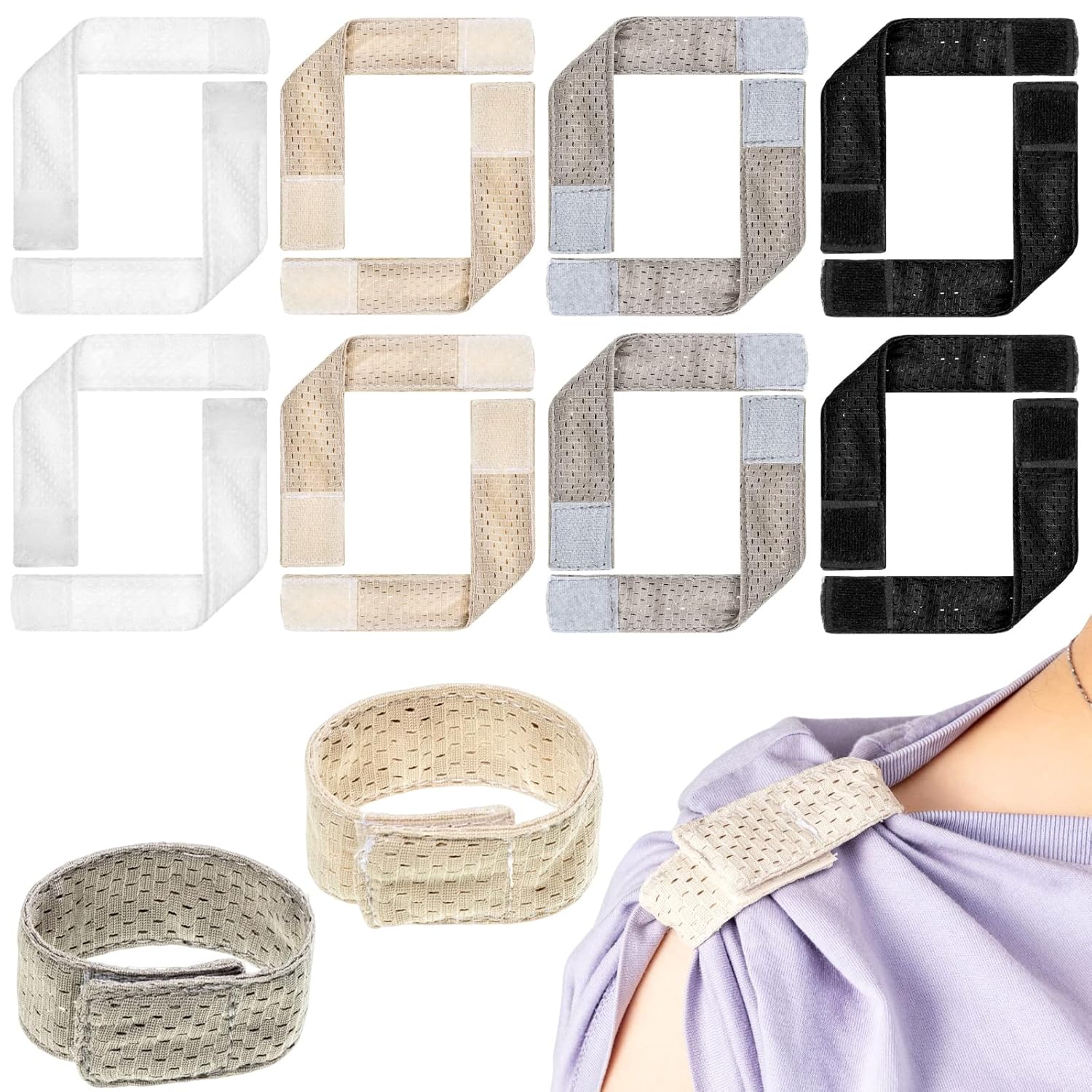 Amazon.com: Amylove 8 Pairs Jersey Sleeve Bands Sleeve Holders with ...