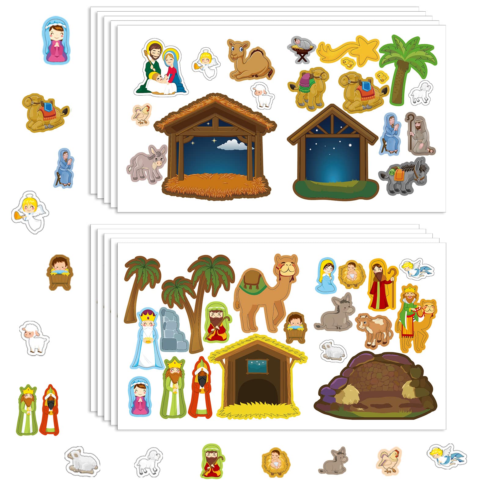 Amazon.com: 468 Pcs Nativity Scene Stickers Make a Nativity Jesus Birth ...