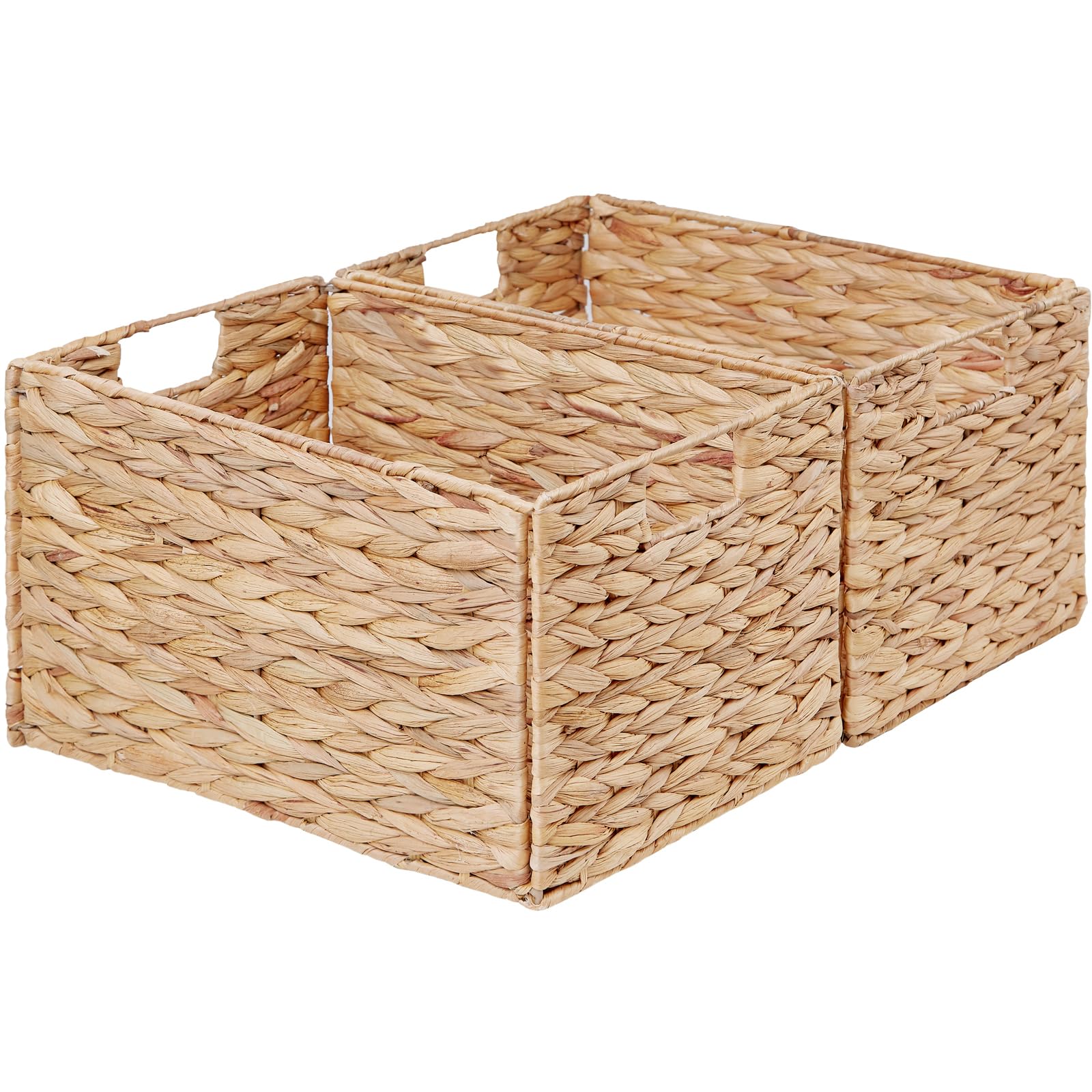 Vagusicc Wicker Storage Basket, Set of 2 Hand-Woven Storage Baskets for ...