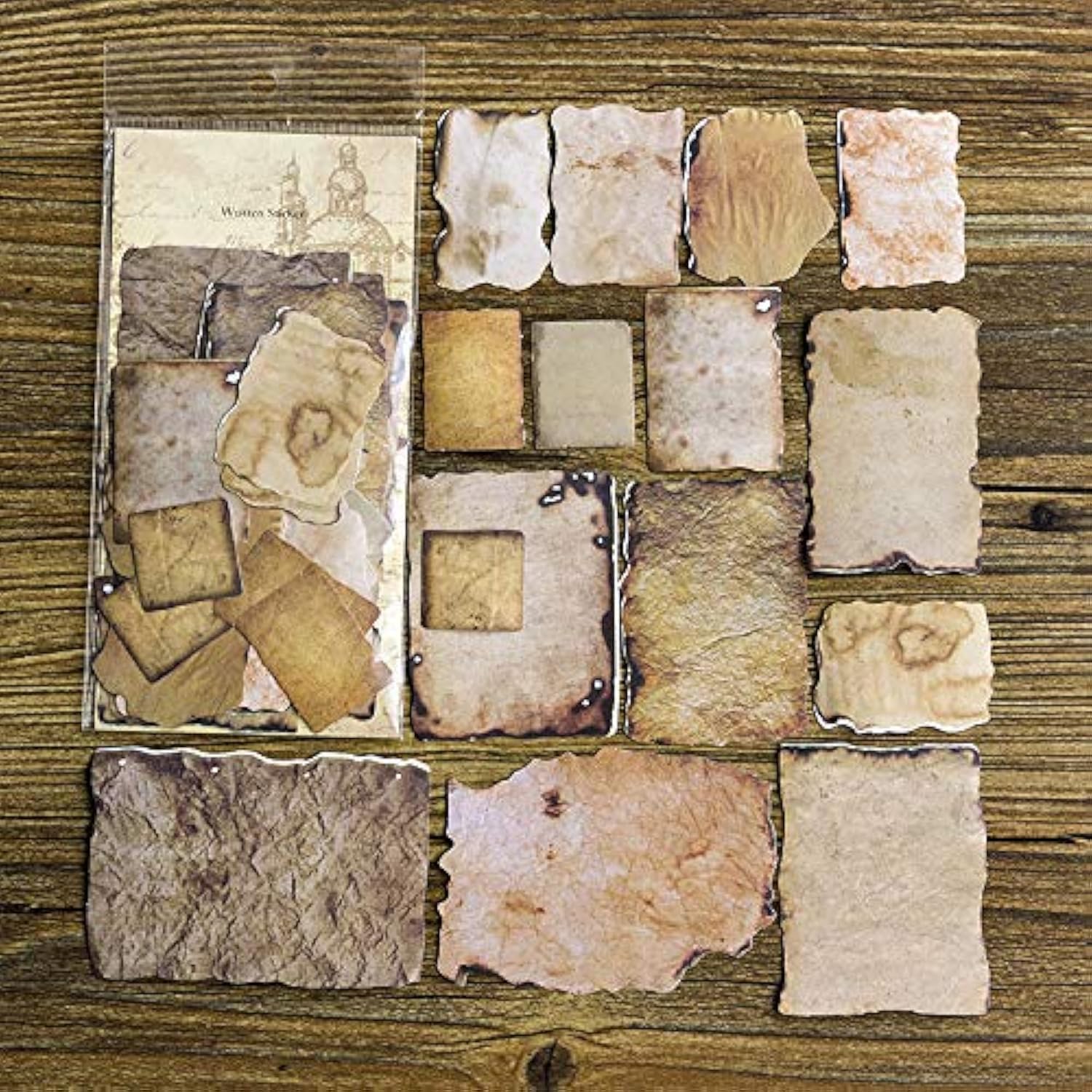 Amazon.com: DESEACO 90 PCS Aged Paper Stickers Antique Looking in ...