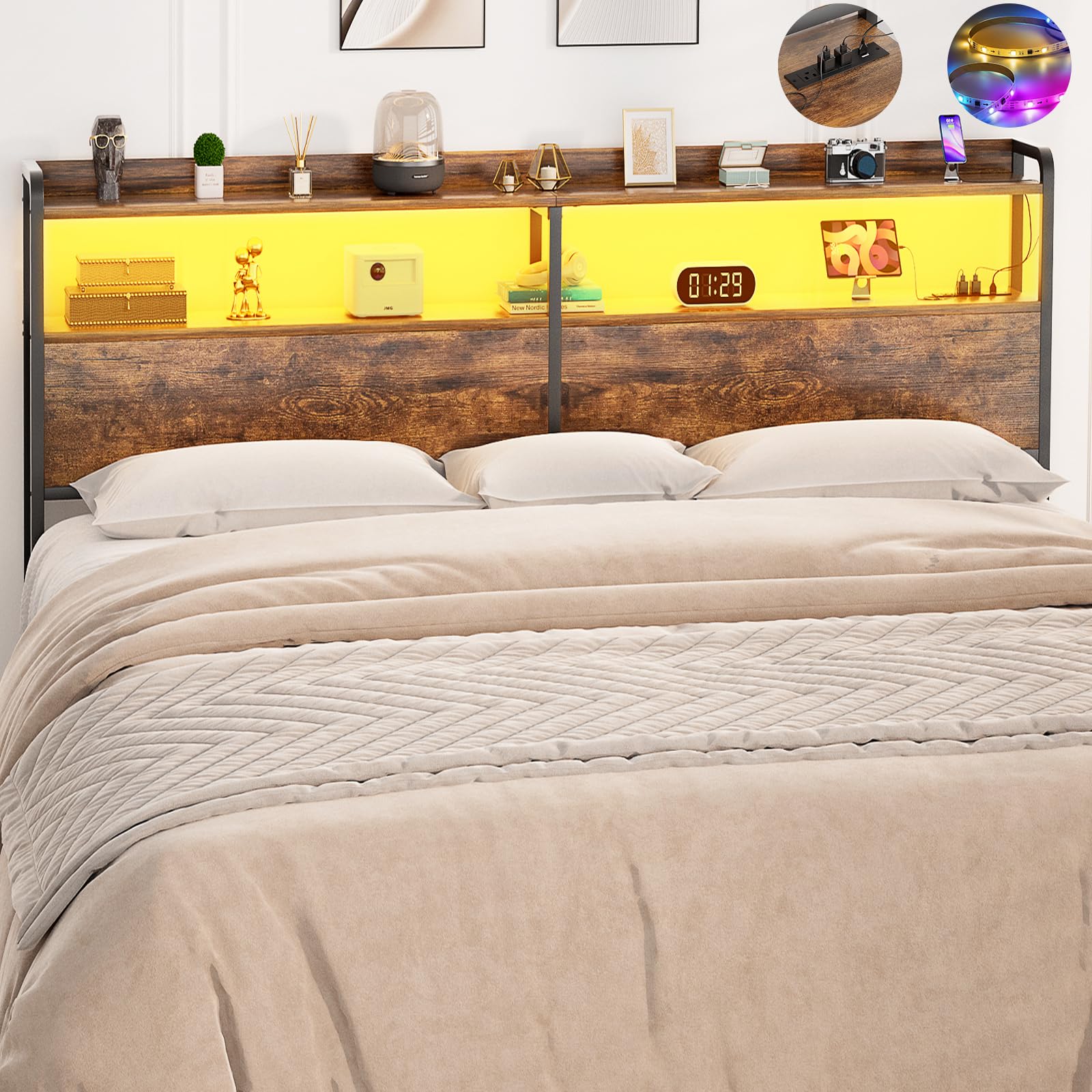 Amazon.com - Aheaplus Headboard for King Size Bed Frame, Headboards ...
