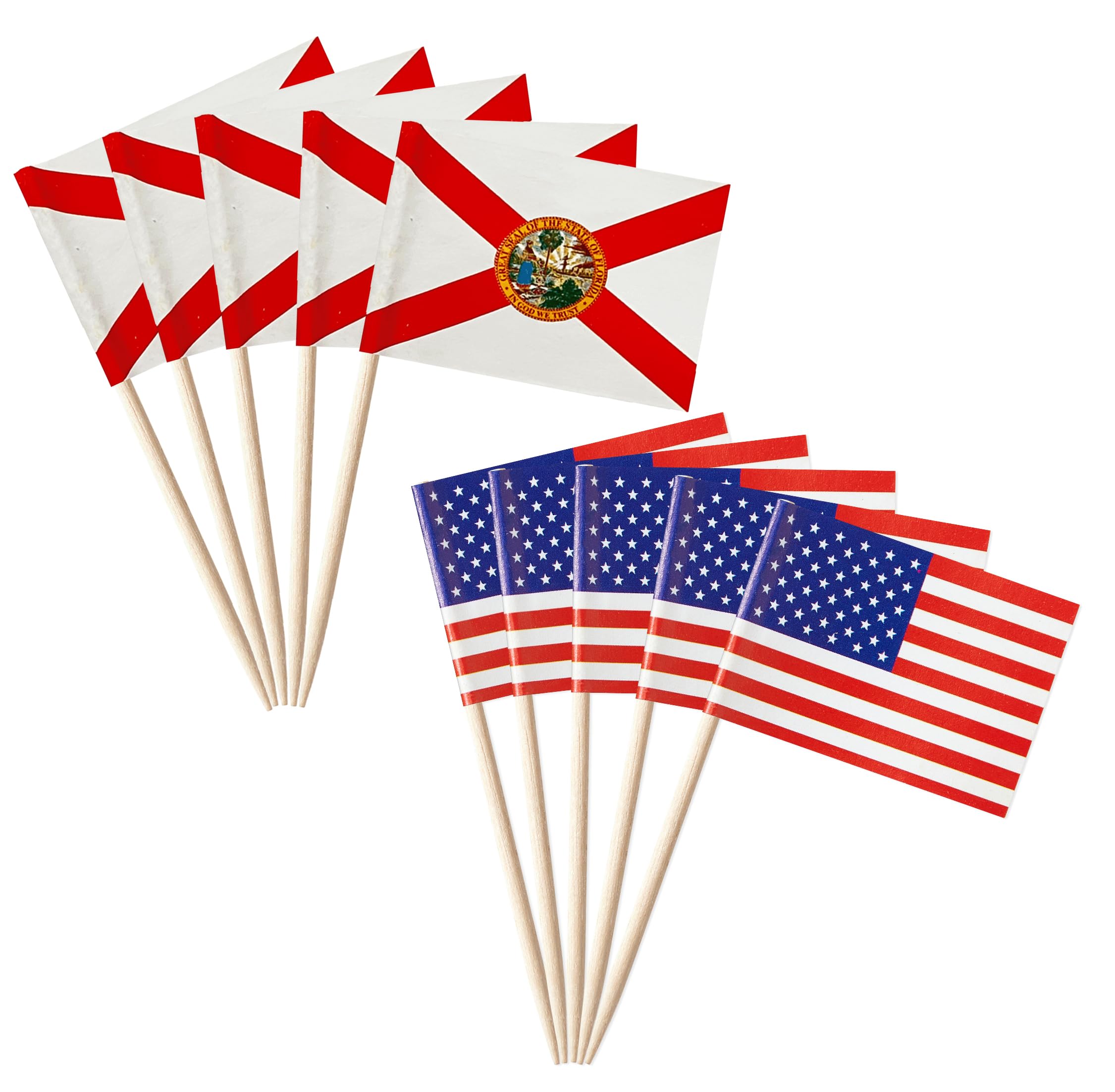 Amazon.com : stidsds 100 Pcs American USA Florida FL Flag US Florida ...