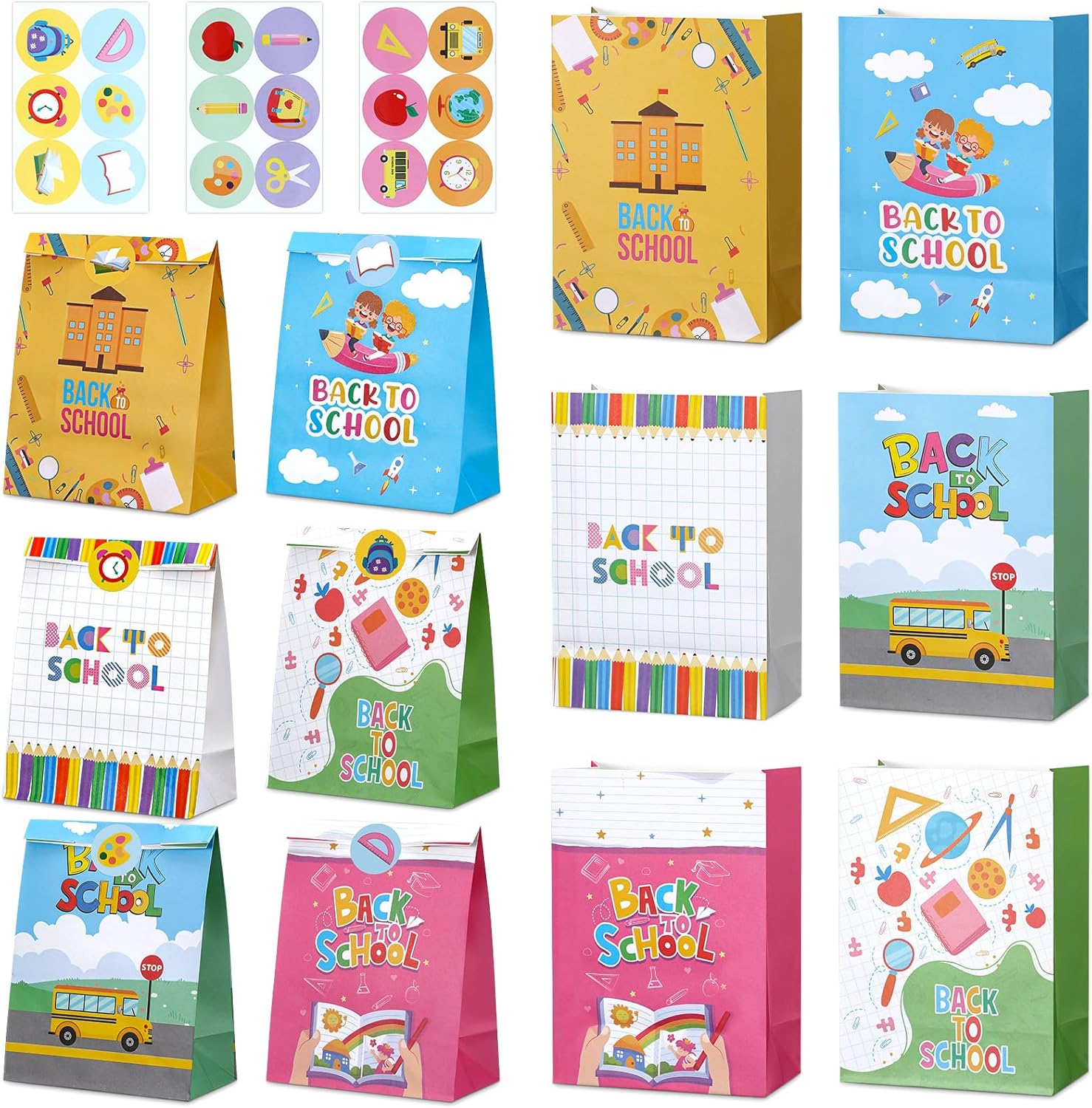 Amazon.com: Chiisong 24 Sets Back to School Gift Bags with Gift Tags ...