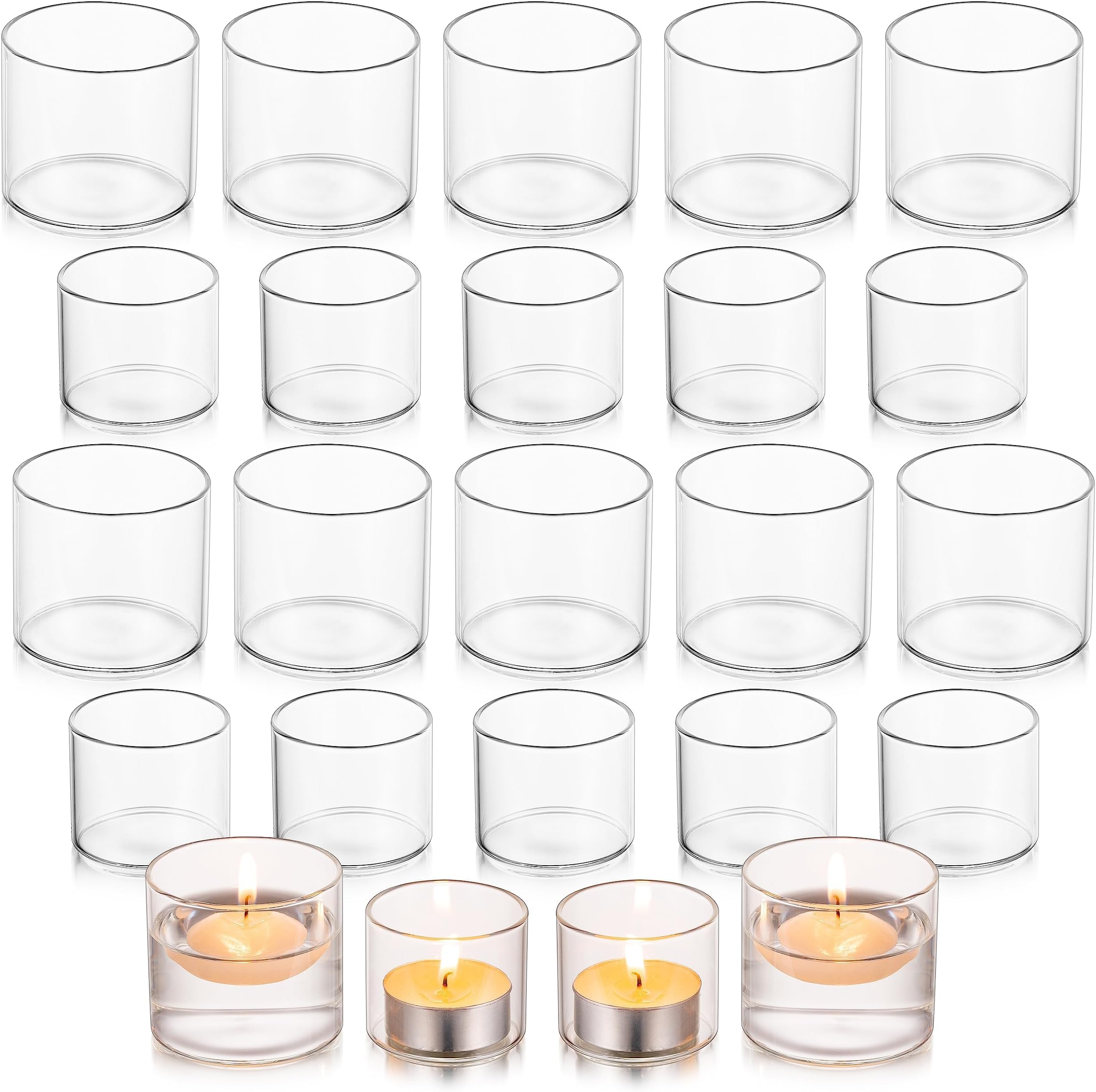 Amazon.com: Romadedi Votive Tealight Candle Holders - 12 pcs Clear ...