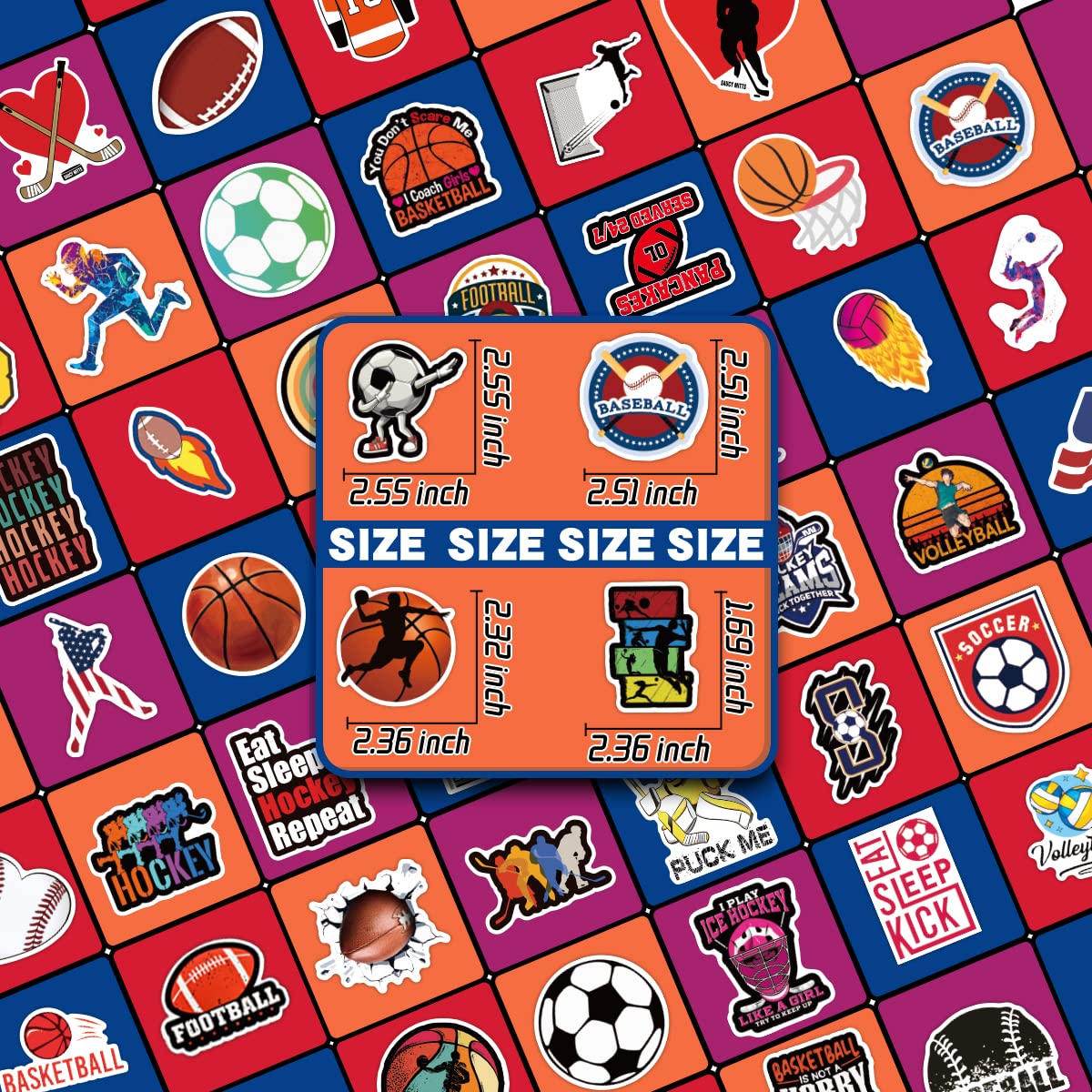 Snapklik.com : 300Pcs Cool Vinyl Mixed Sports Stickers Bulks ...