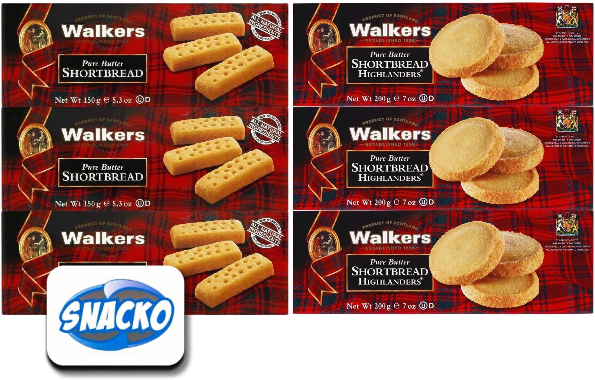Amazon.com: Walkers Shortbread Cookies, 2/pack, 24 Packs/box : Grocery ...