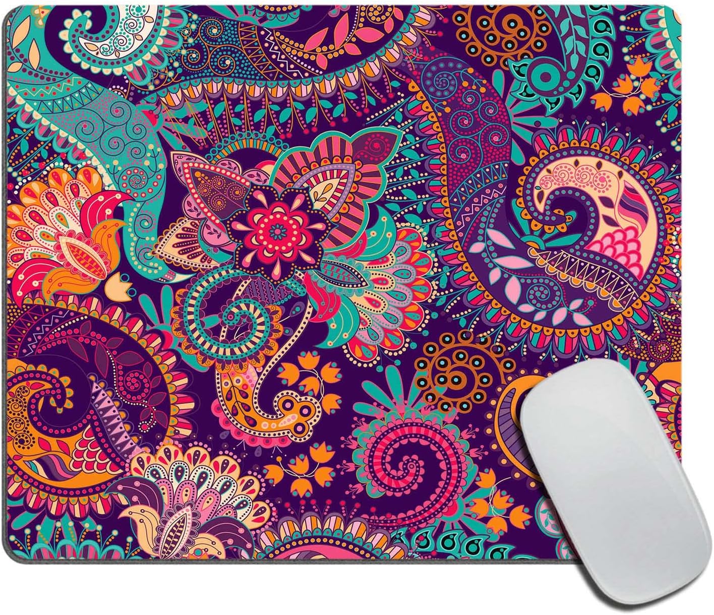 Amazon.com: Colorful Ethnic Paisley Mouse Pad, Boho Style Mandala with ...