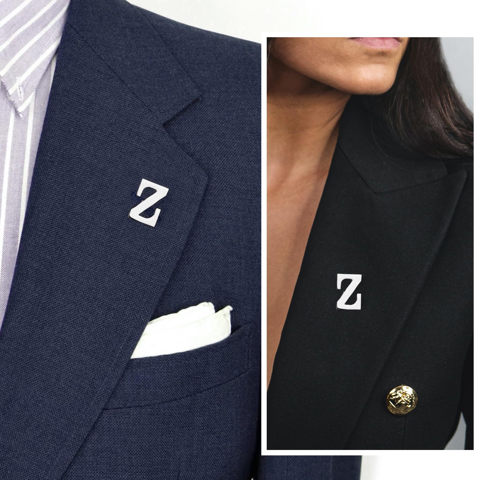 Snapklik.com : Initial Lapel Pin For Men Women, Brooch Pins For Men ...