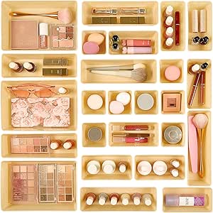 Amazon.com: Vtopmart 25 PCS Plastic Drawer Organizers Set, 4-Size ...