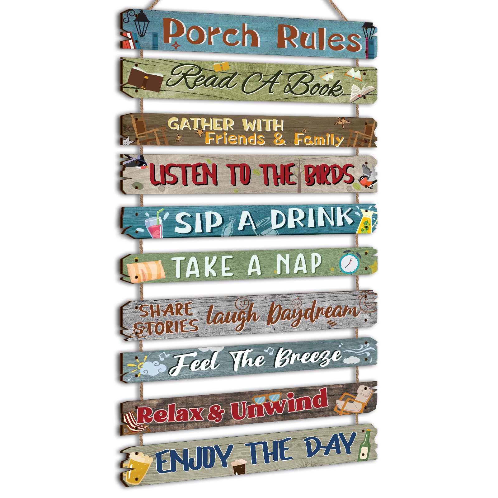 Amazon.com : RattanView Welcome to Our Patio Porch Rules Signs Wood ...