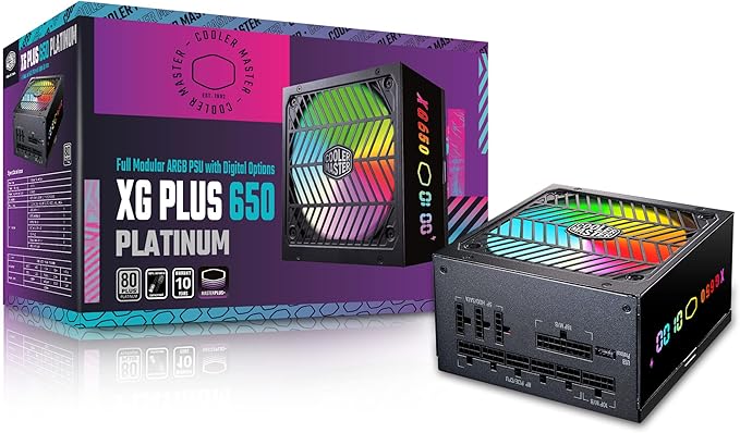 Amazon.com: Cooler Master XG650 Plus Platinum ARGB Fully Modular, 650W ...