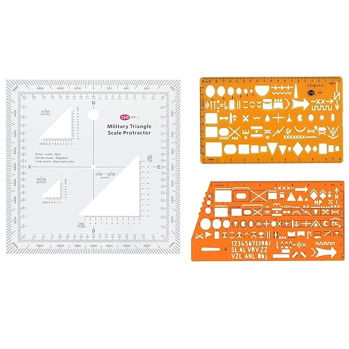 Buy GOTICAL Combo of Military UTM/MGRS Coordinate Scale Map Protractor ...