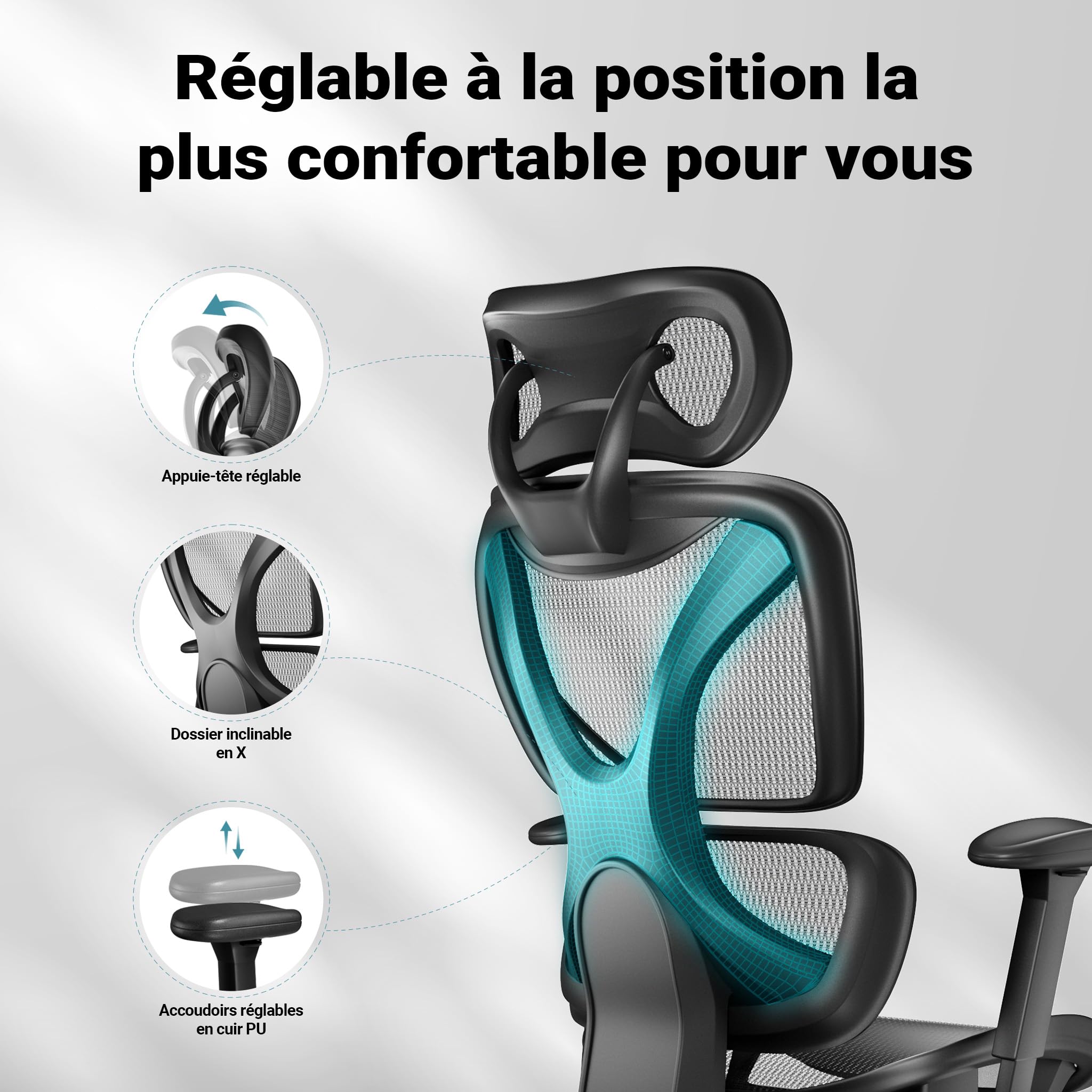Tabouret De Bureau Tabouret Ergonomique Assis-Debout WilTec - Hauteur ...