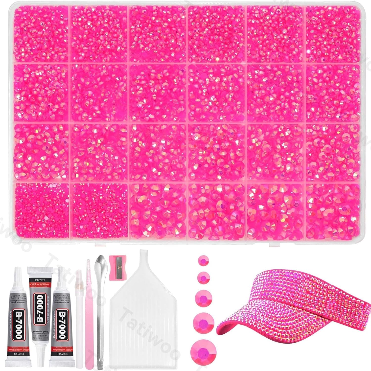 Amazon.com: 20000Pcs Hot Pink Flatback Jelly Resin Rhinestones for ...