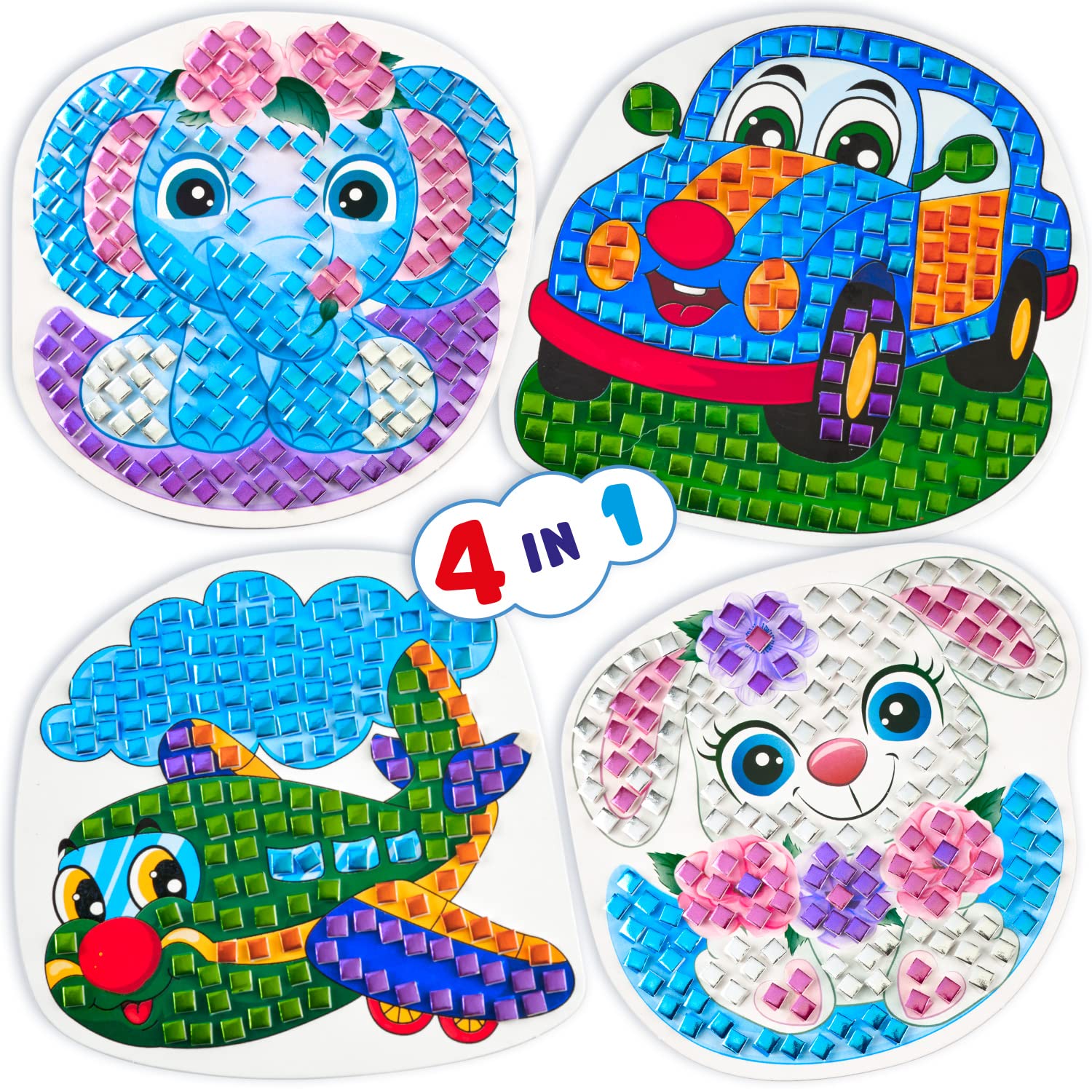 Amazon.com: ALEXES Mosaic Sticker Art Kits for Kids - Sticky Number ...