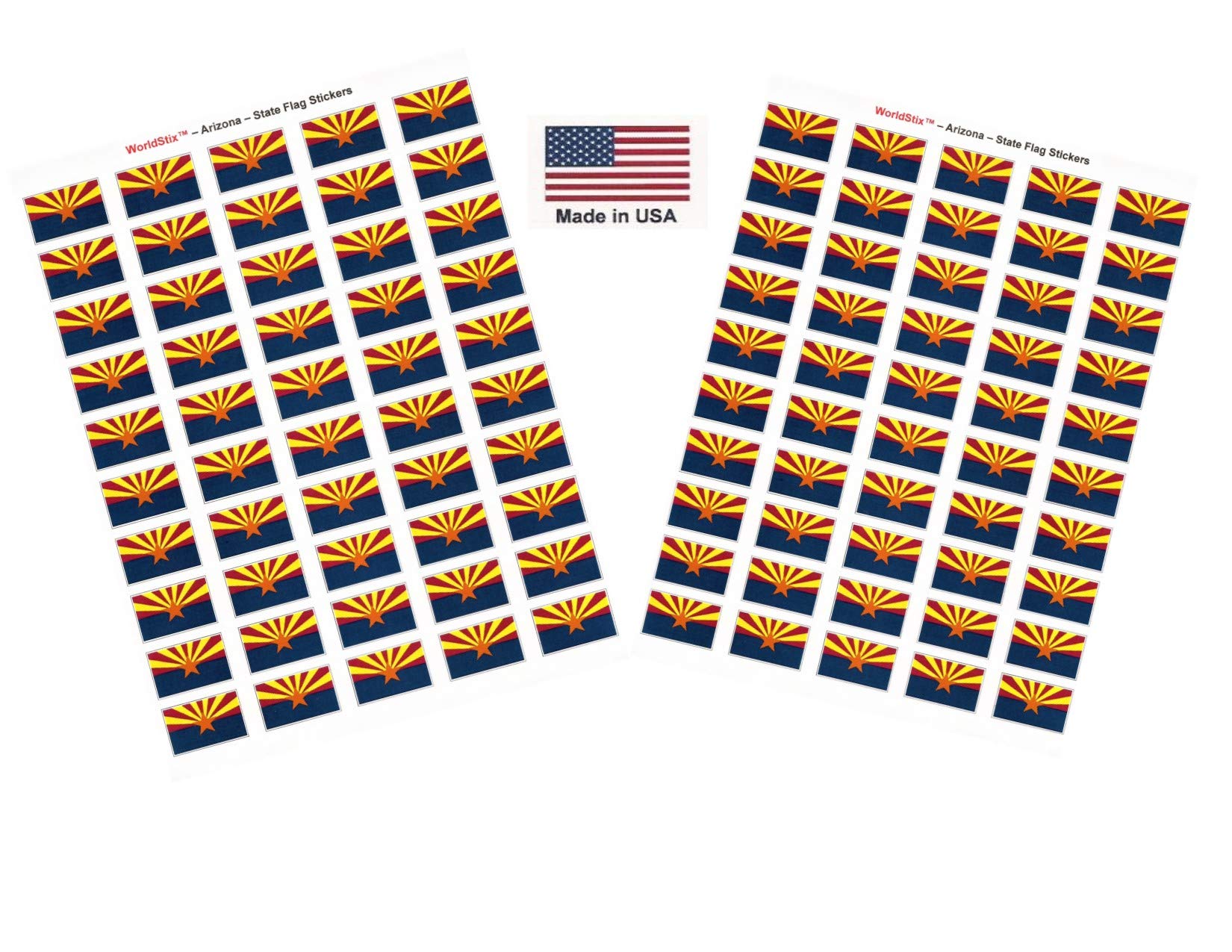 Amazon.com: 1.5" x 1" Self Adhesive State Flag Stickers, Two Sheets of ...