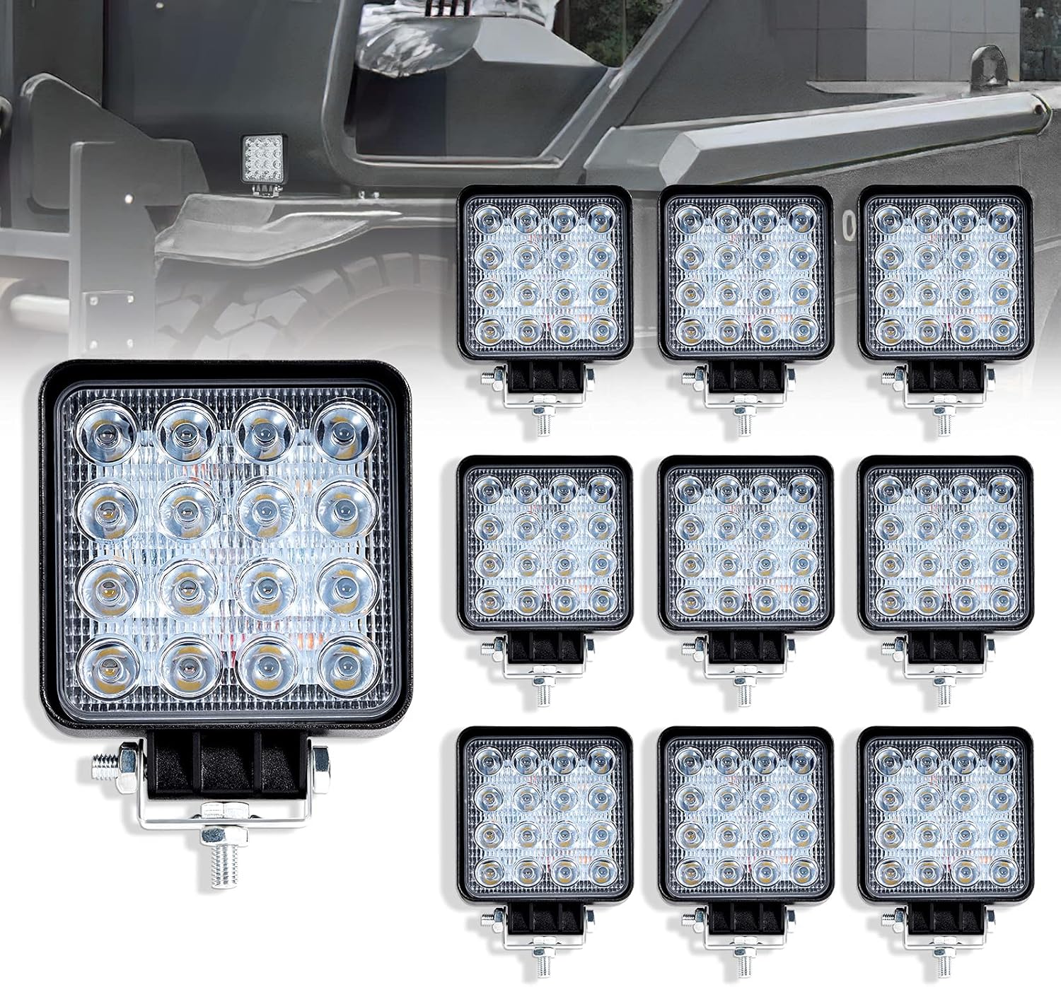 Amazon.com: 10 Pcs LED Work Light - 4 Inch Flood LED Light Bar for ...