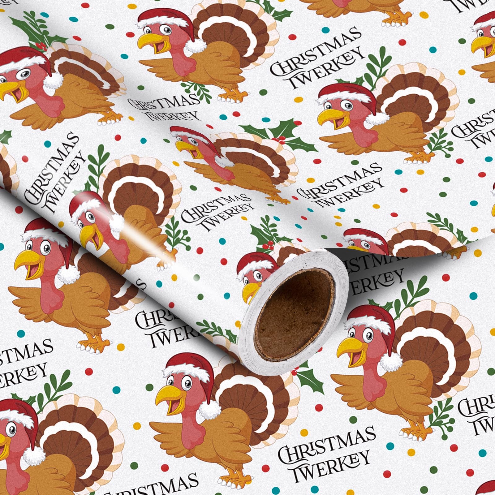 Snapklik.com : LeZakaa Christmas Wrapping Paper Roll - Funny Turkeys ...