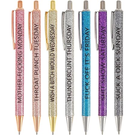 Amazon.com : HOTBEST 7 Pcs Funny Seven Days of The Week Pen Describing ...