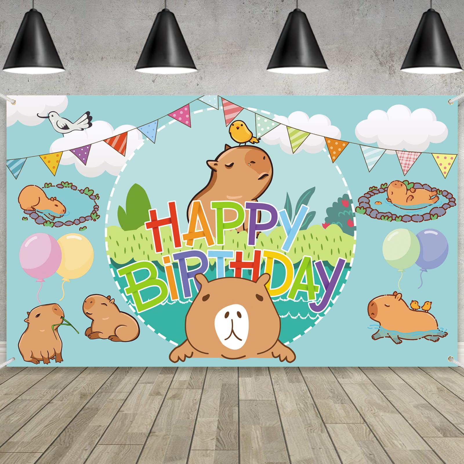 Buy Capybara Birthday Party Decoration, Capybara Theme Backdrop for ...
