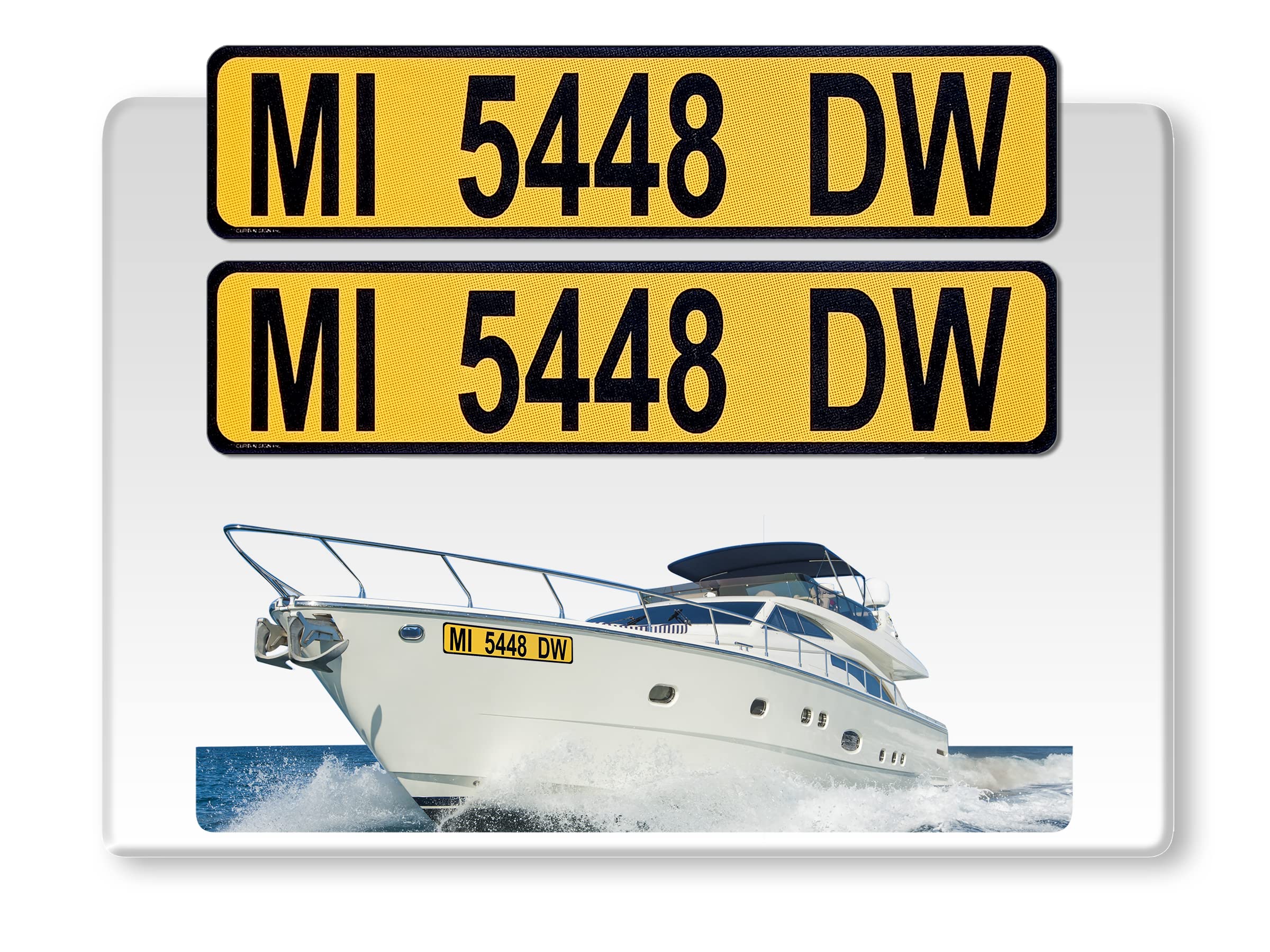 Custom Boat Registration Numbers Super Reflective - American Flag ...