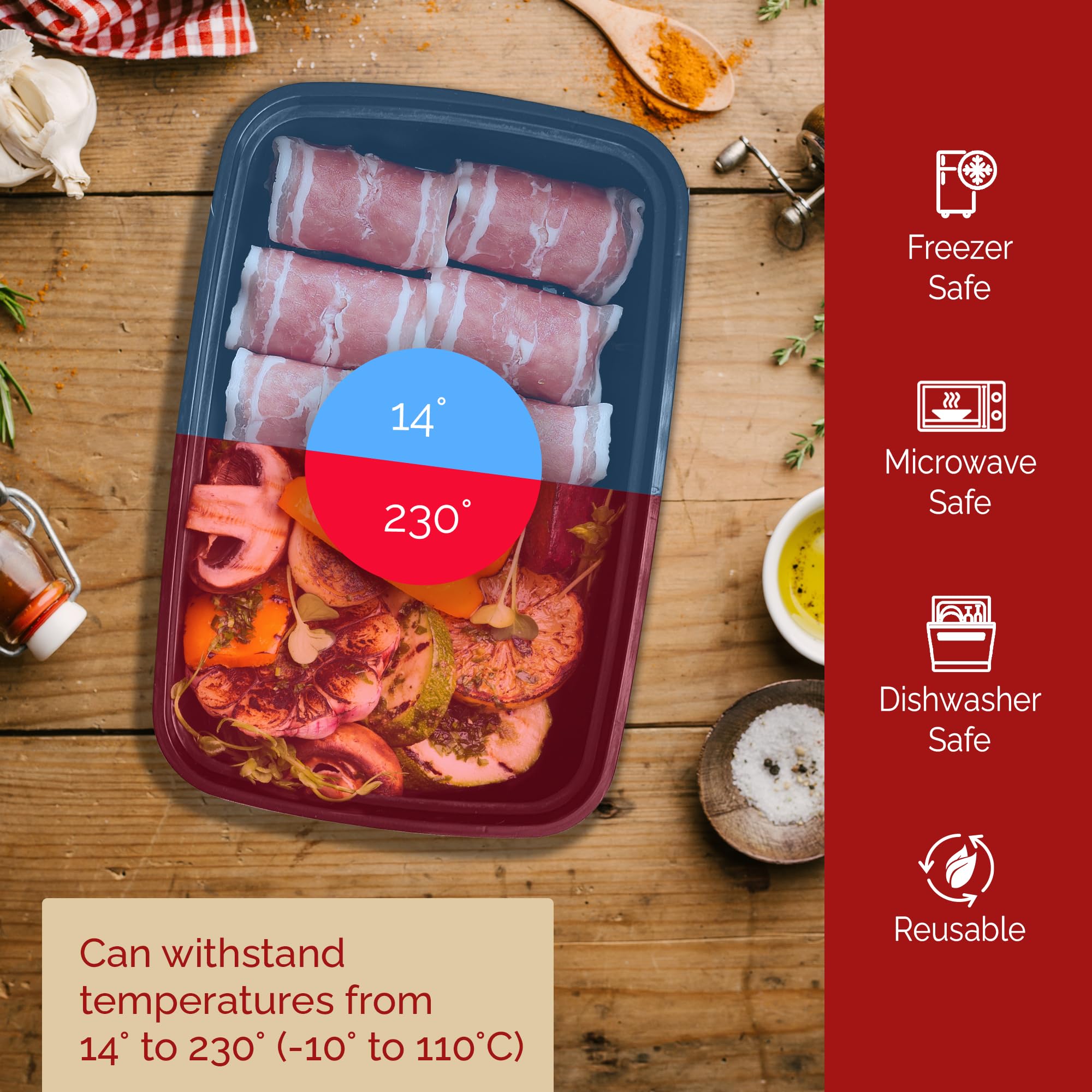 Snapklik.com : Reli Meal Prep Containers 12 Oz (27 Pack) 1 Compartment ...