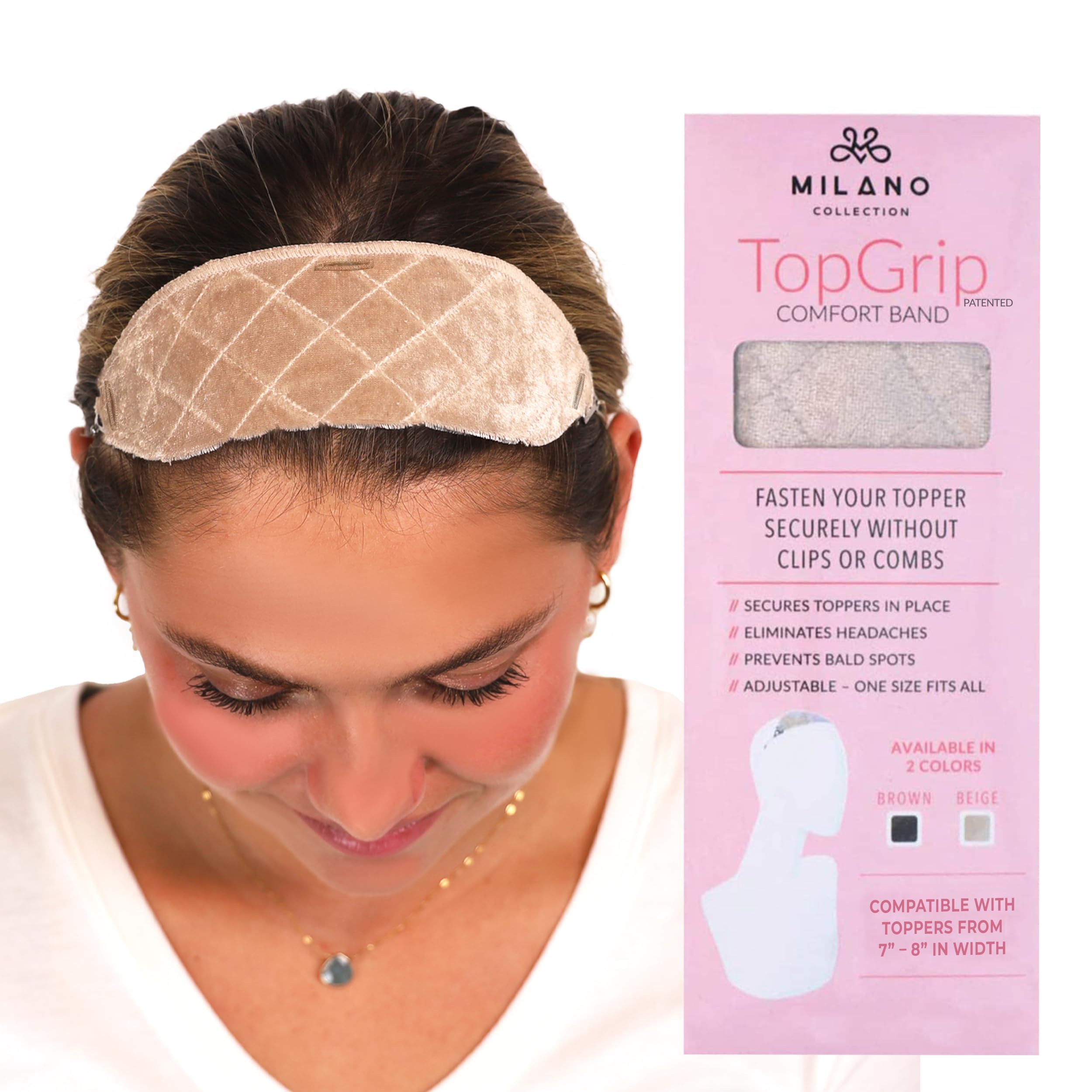 Amazon.com: MILANO COLLECTION Glueless Top Grip for Hair Topper ...