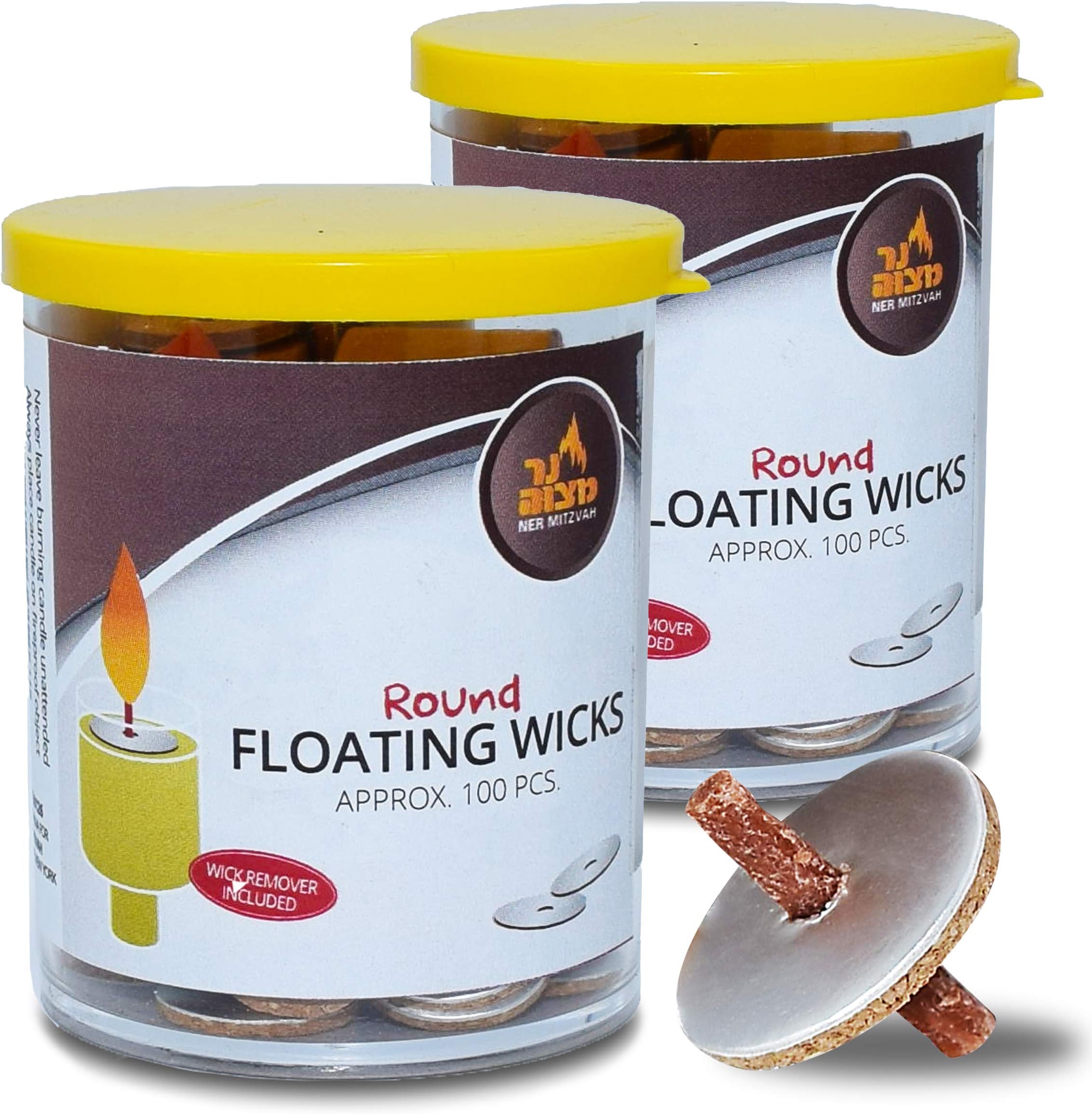 Amazon.com: Round Floating Wicks – 200 Count Tub (Approx.), Cotton ...