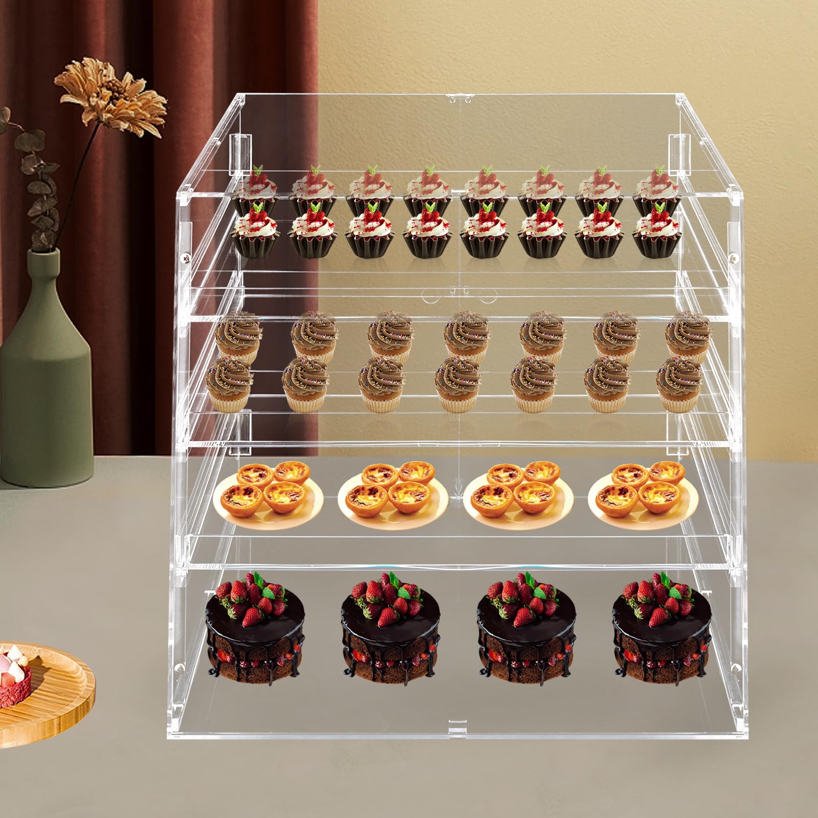 Amazon.com: Commercial Countertop Bakery Display Case 4-Tier Clear ...