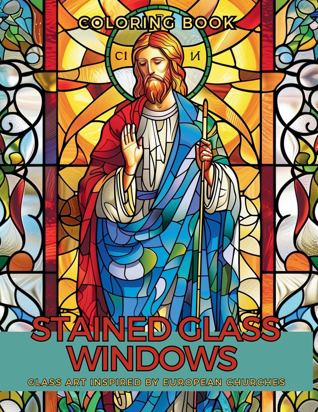 Amazon.com: Stained Glass Windows Coloring Book: Adorned Glass Art ...