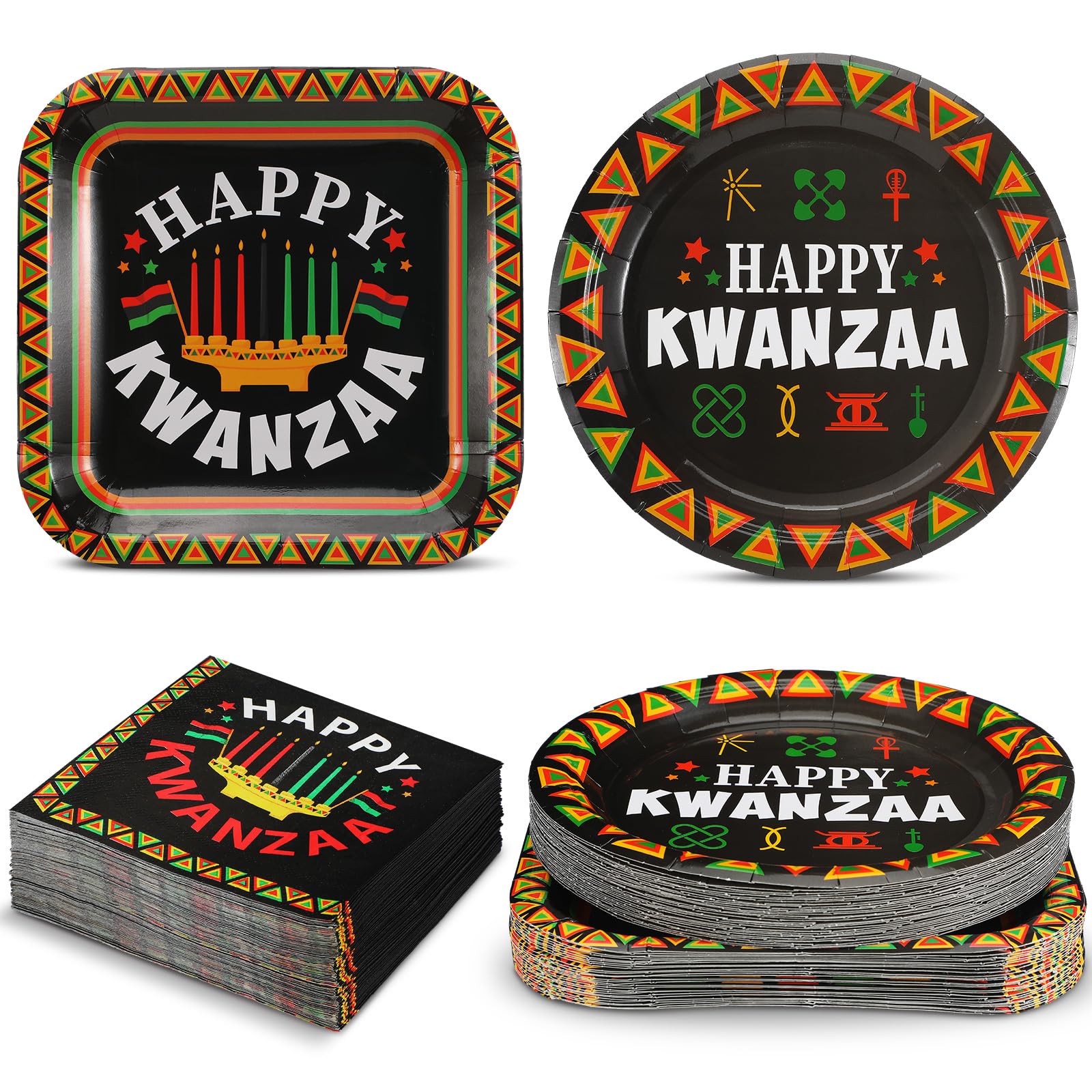 Amazon.com: Gerrii 200 Pcs Kwanzaa Decoration Happy Kwanzaa Day Party ...