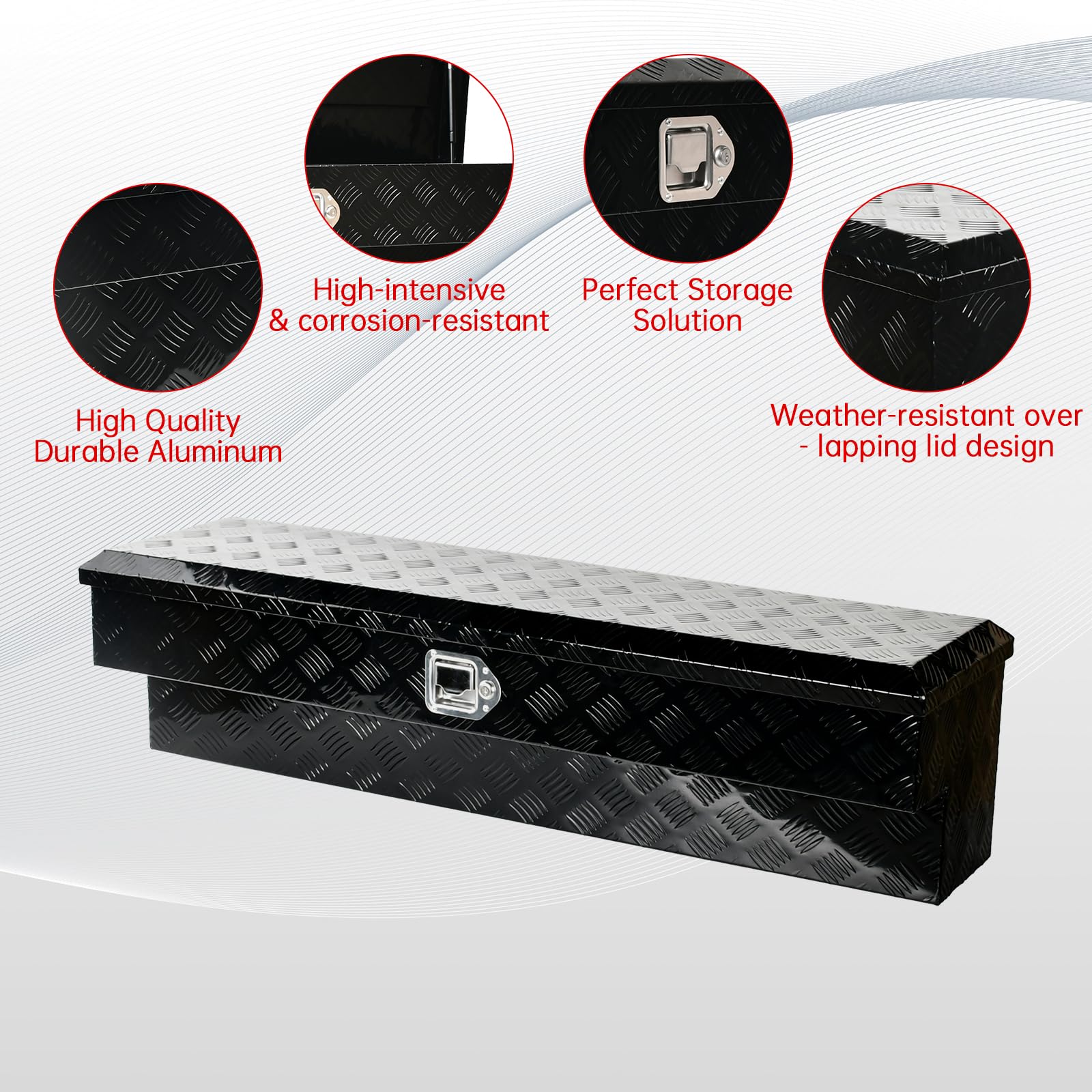 Snapklik.com : BIGREAT 48"X8"X125" Inch Black Aluminum Side Mount Truck ...