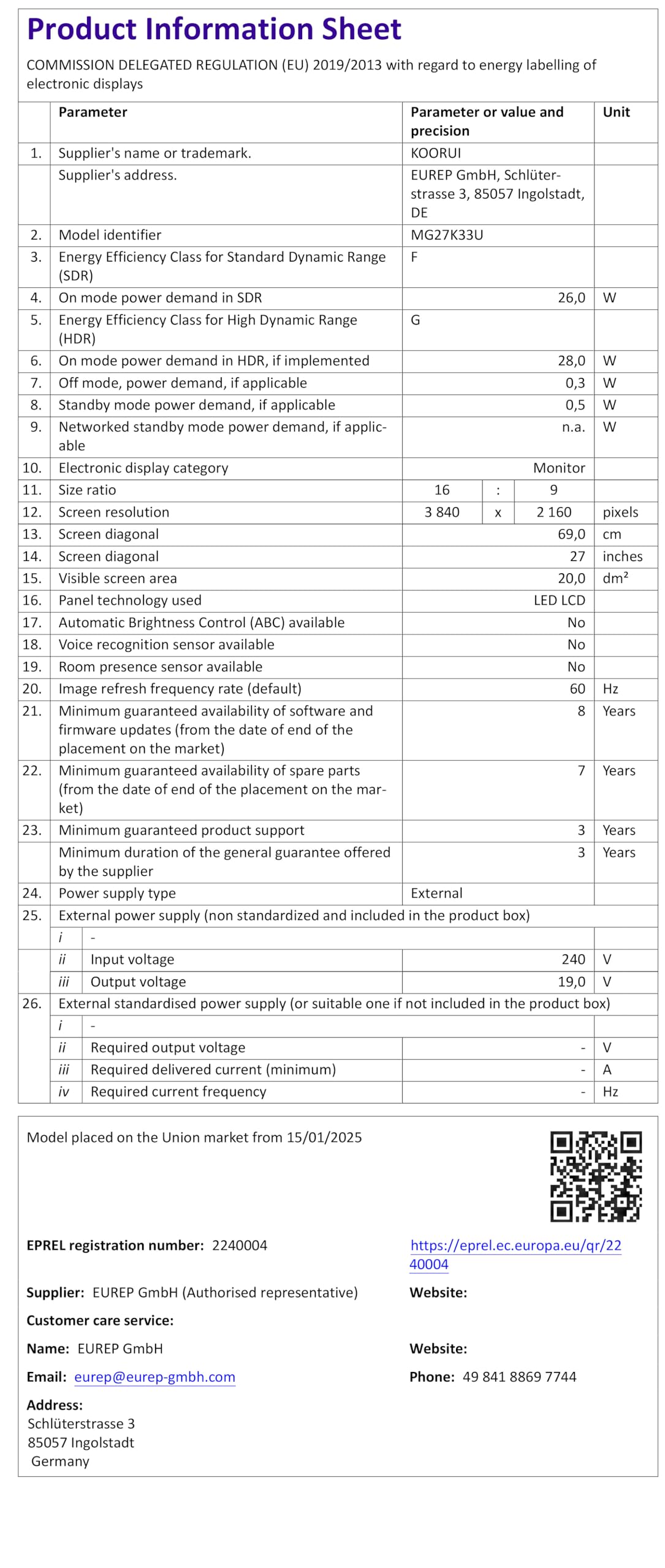 TCL 25G64 25” QD-Mini-LED Monitor, Full HD resolution, 300Hz, Fast-IPS ...