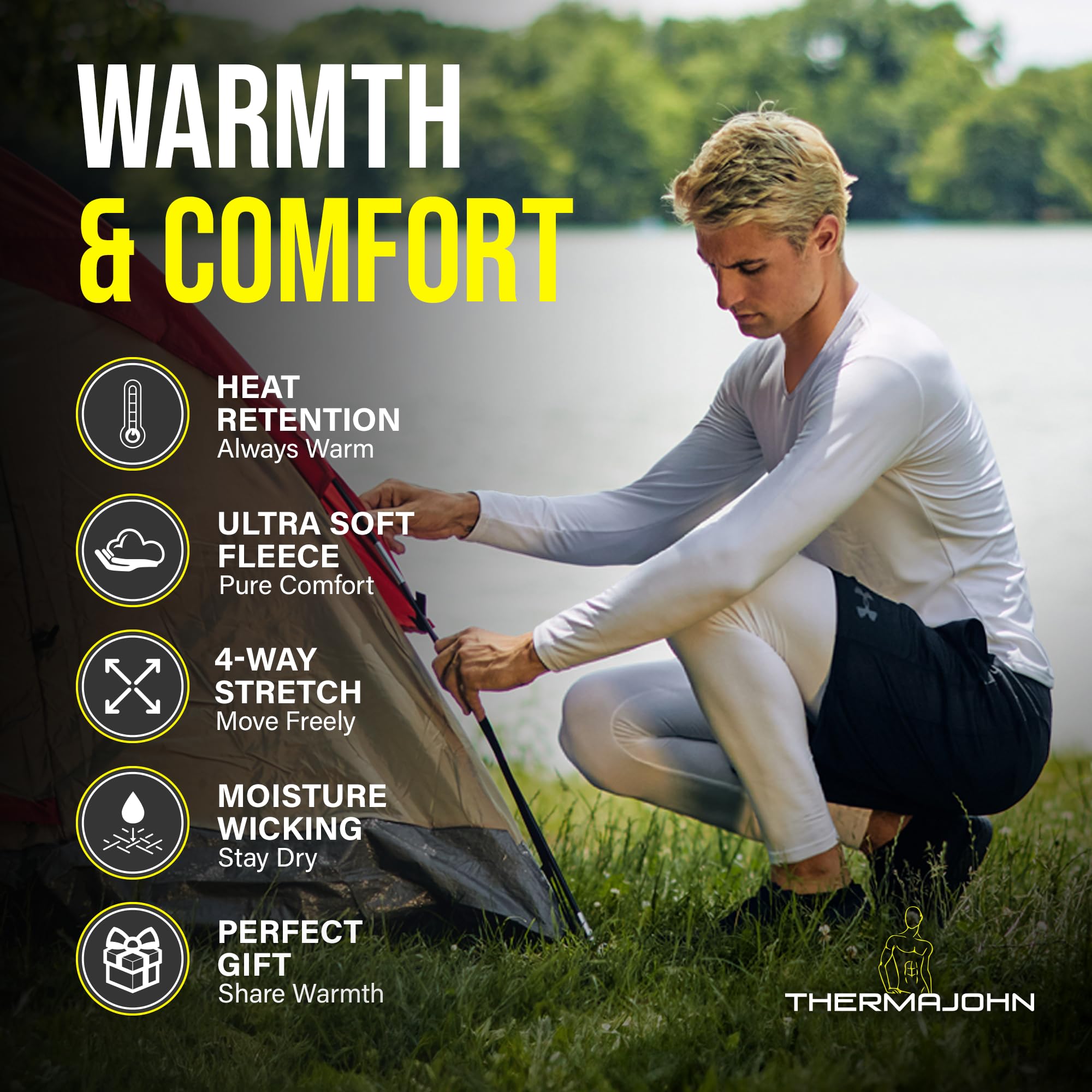 Snapklik.com : Thermajohn Long Johns Thermal Underwear For Men V Neck ...
