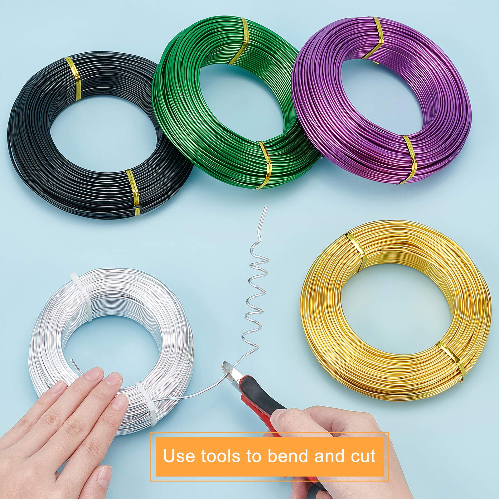 Snapklik.com : BENECREAT 180 Feet 12 Gauge Silver Aluminum Wire ...