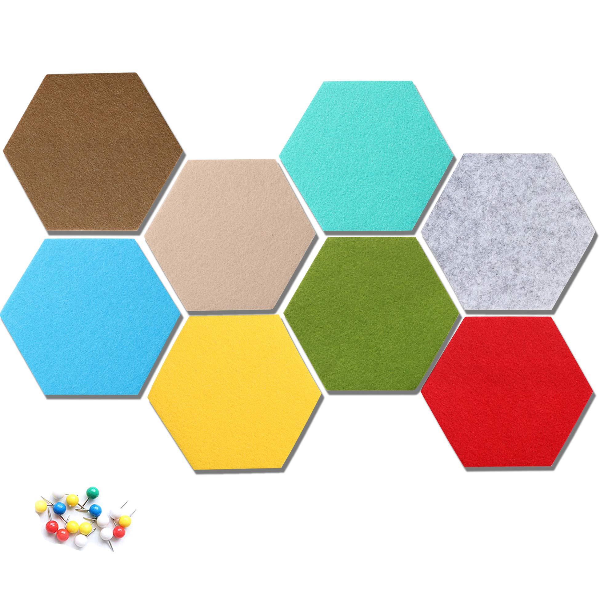 HyFanStr Coloured Hexagon Felt Board Bulletin Board, Memo Display Board ...
