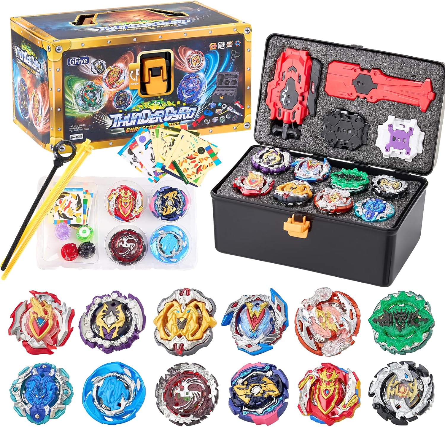 Yabely Bley Bley Battling Burst Gyros Tops, Juguete 12Pcs con ...