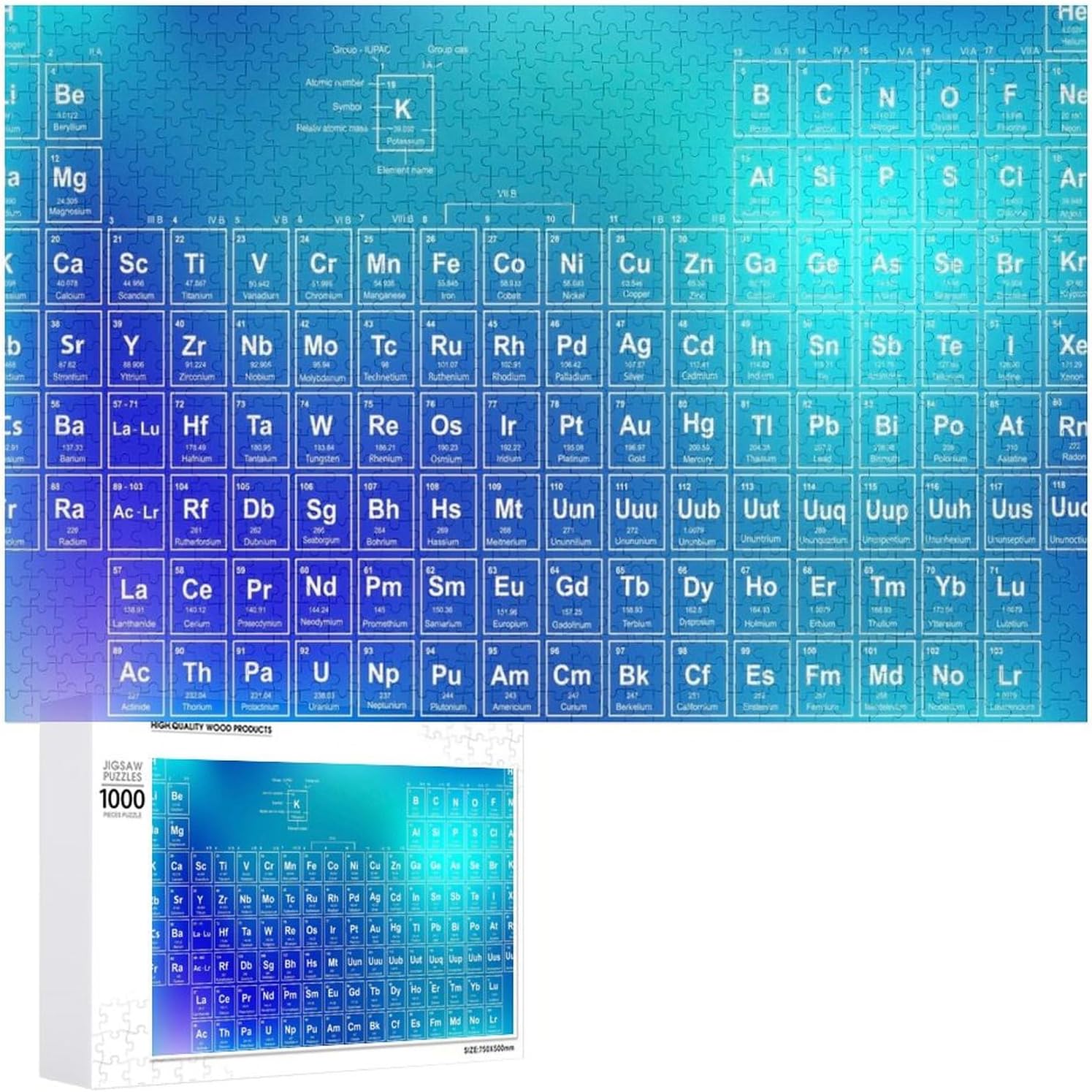 Amazon.co.jp: Jigsaw Puzzle, Periodic Table of Chemical Elements ...