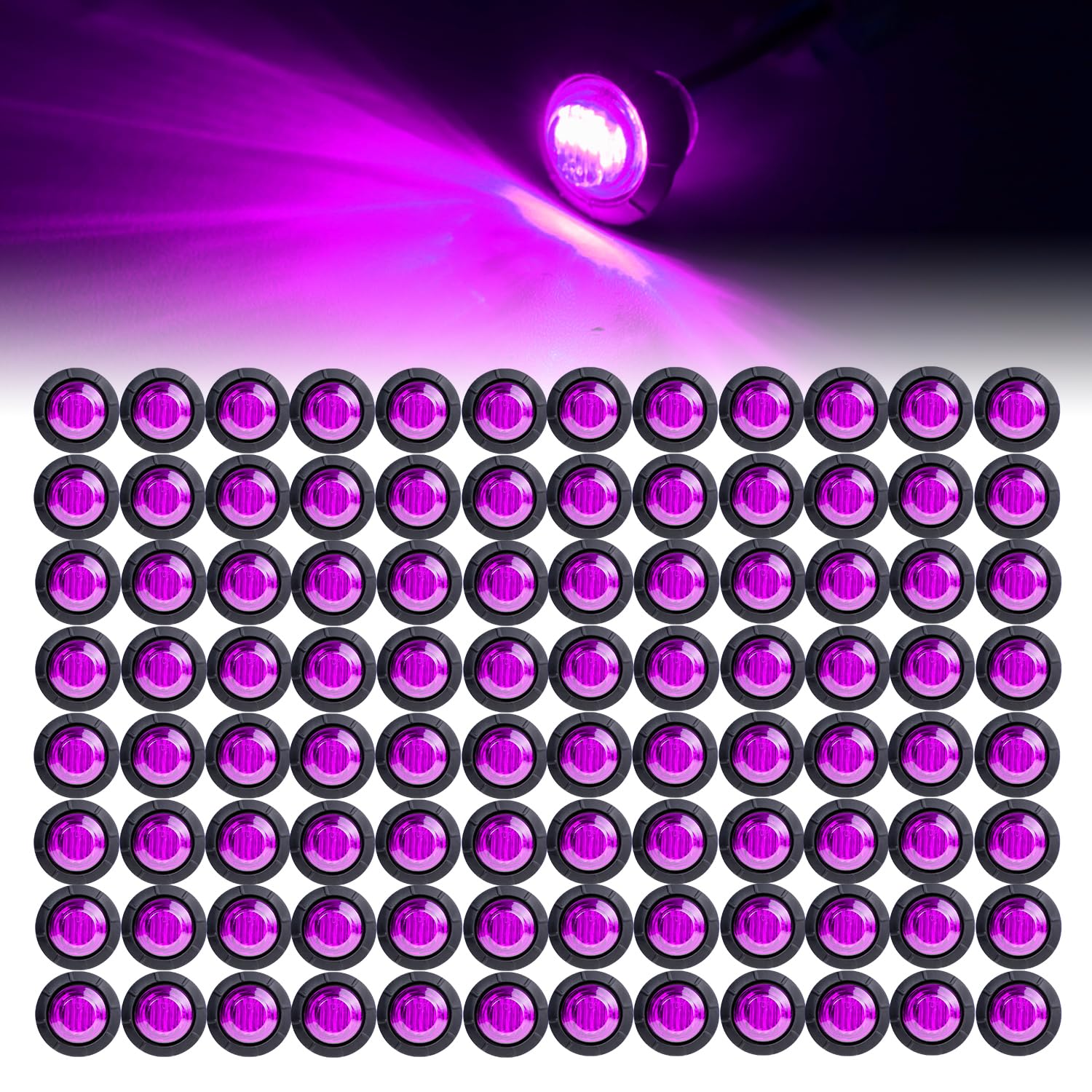 Amazon.com: Ledvillage 100 Pcs 3/4 Inch Purple Button Side Marker ...